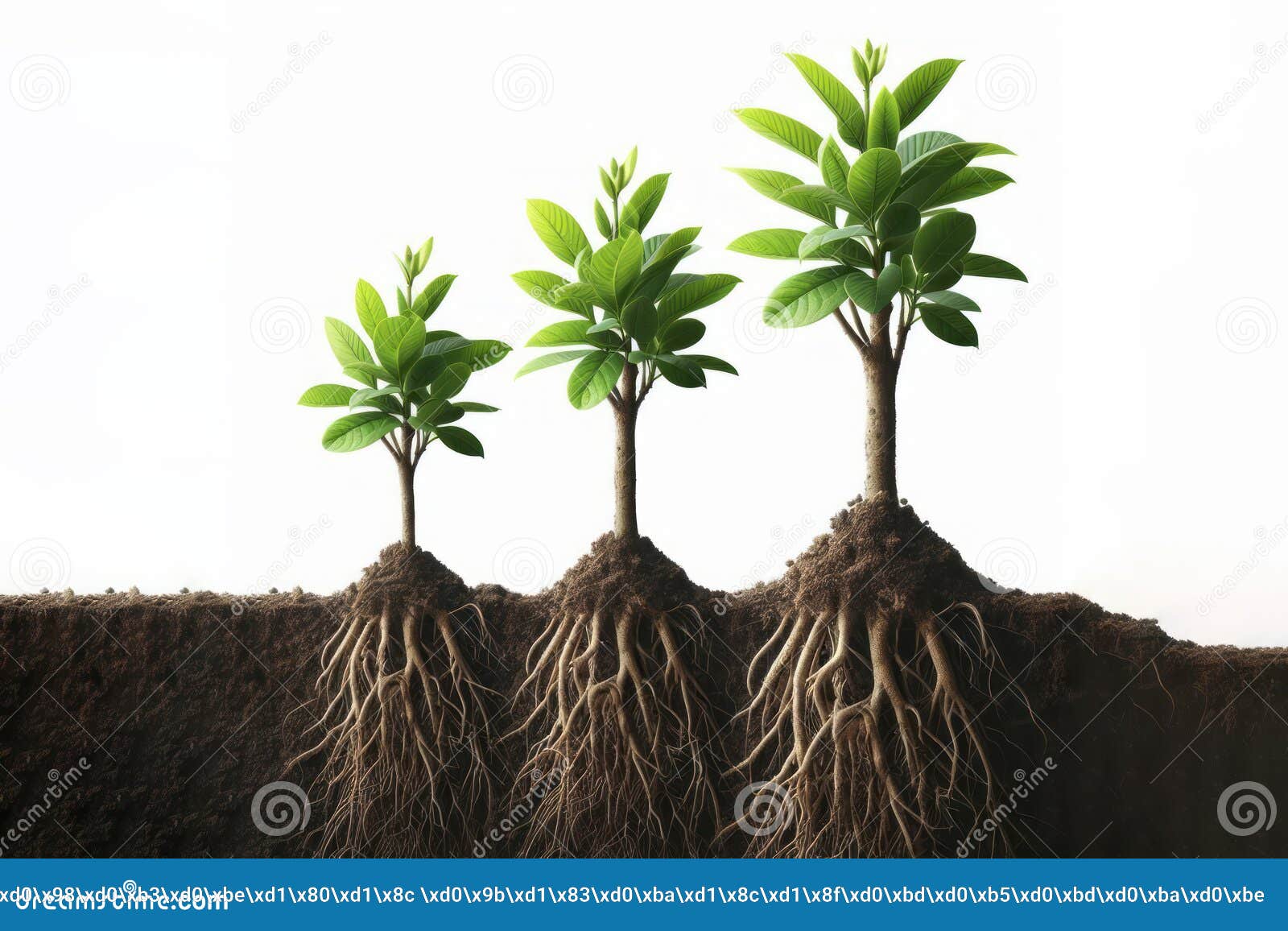 Trees Growth Seedling Nature Concept Isolated on White Background. Ai ...