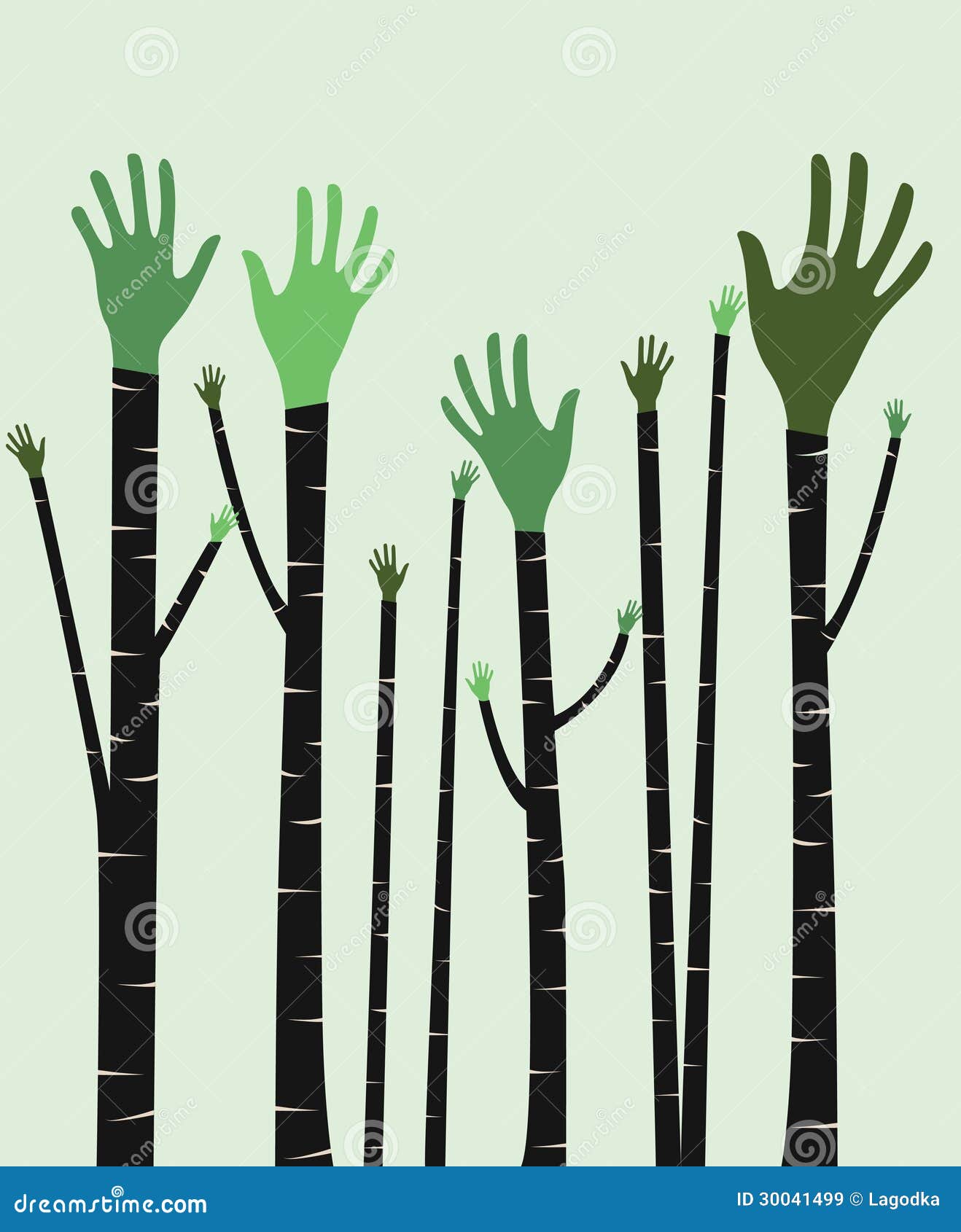 Raising hands stock vector. Illustration of isolated - 30041499