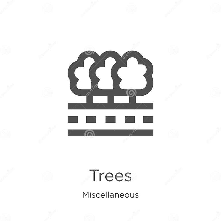 Trees Icon Vector from Miscellaneous Collection. Thin Line Trees ...