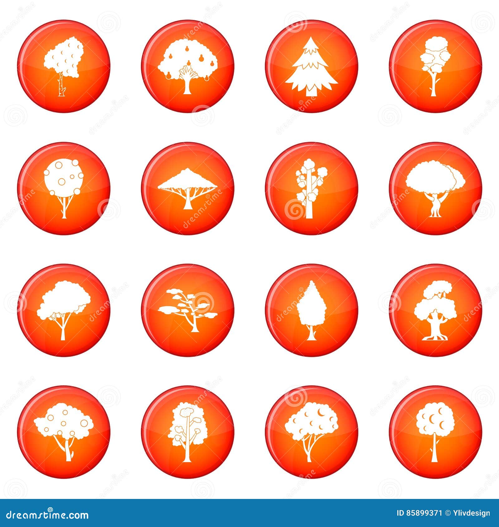 Trees icons vector set stock vector. Illustration of growth - 85899371