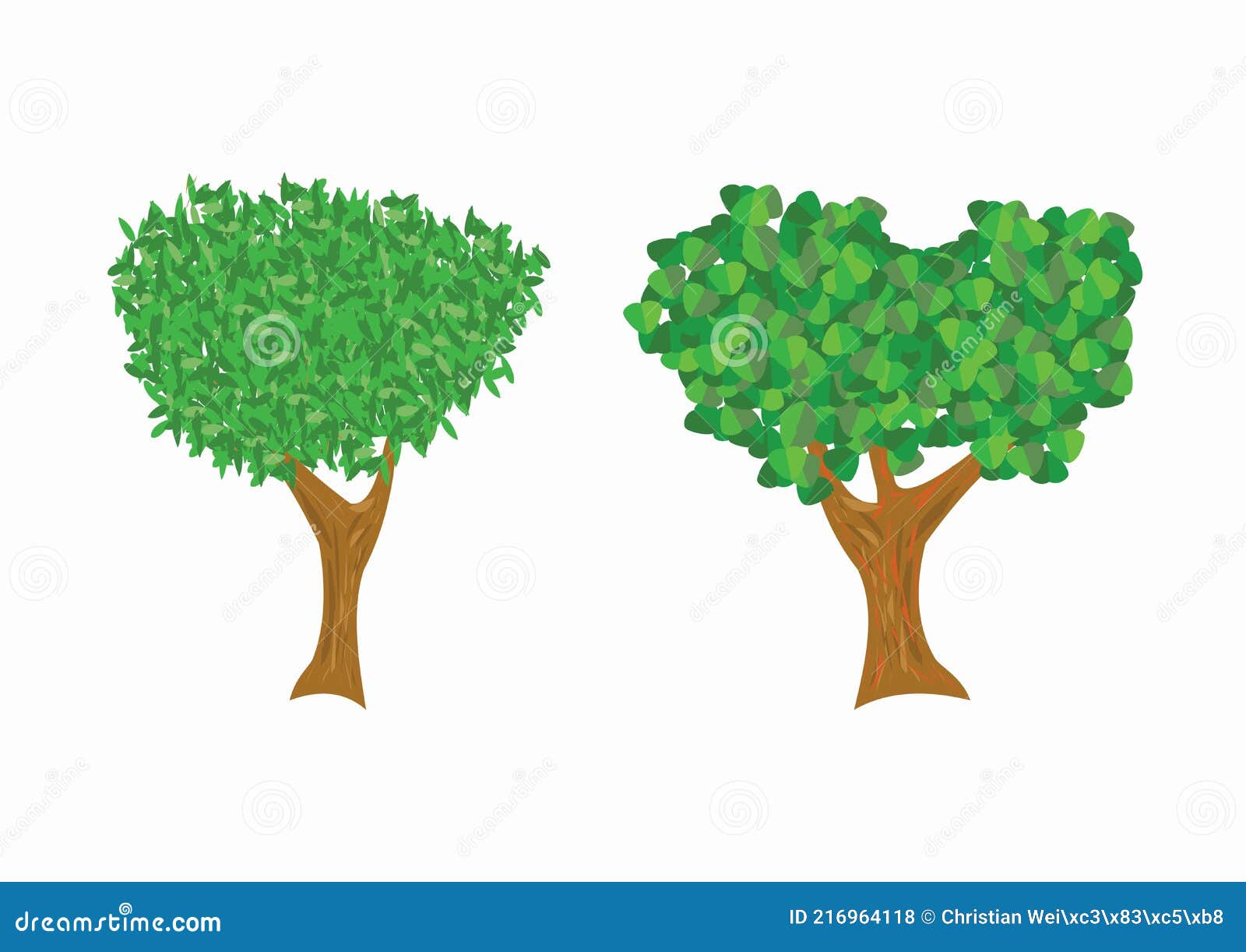 Illustration of Two Isolated Trees Stock Illustration - Illustration of ...
