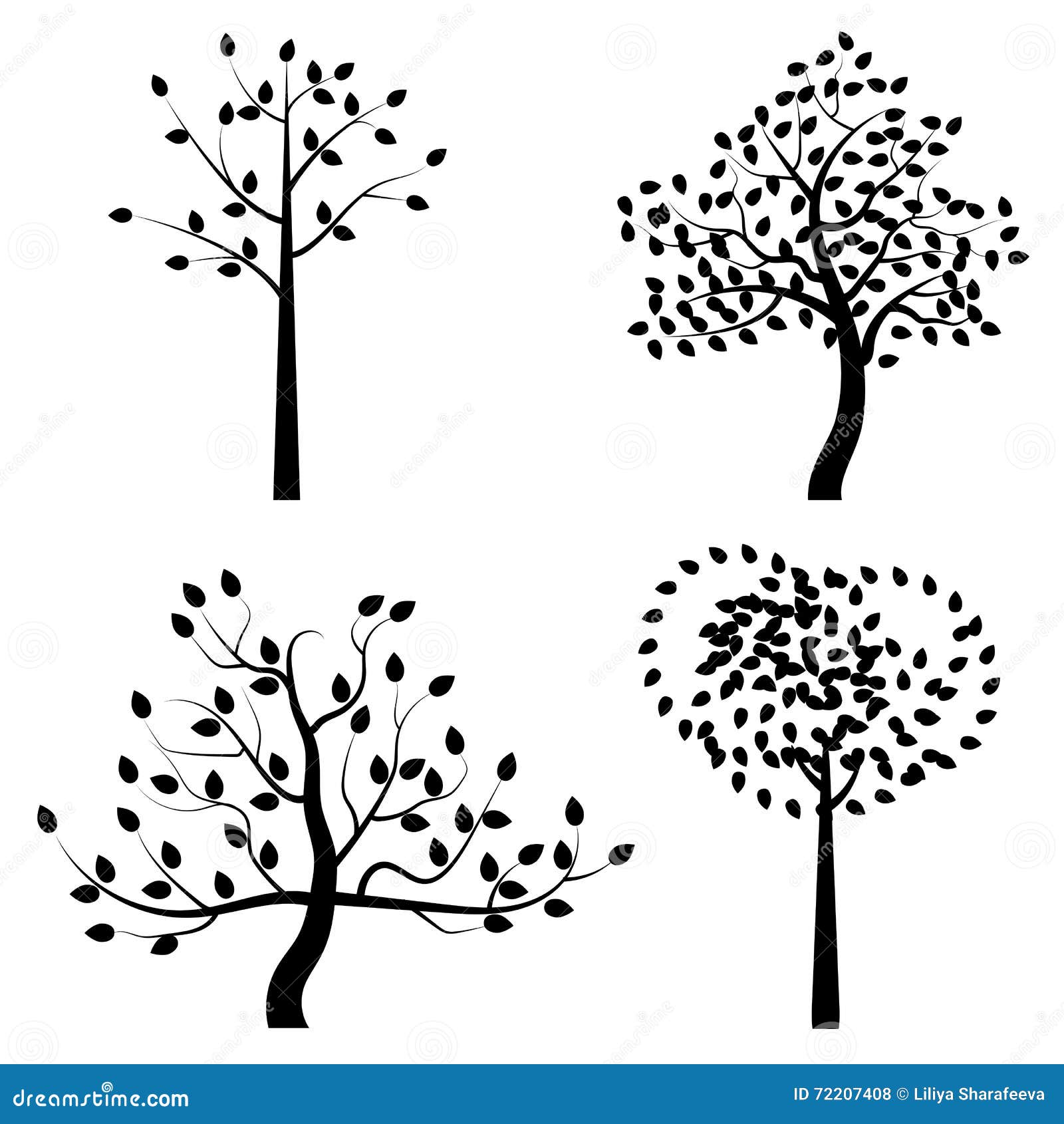 Trees stock vector. Illustration of isolated, wood, tree - 72207408