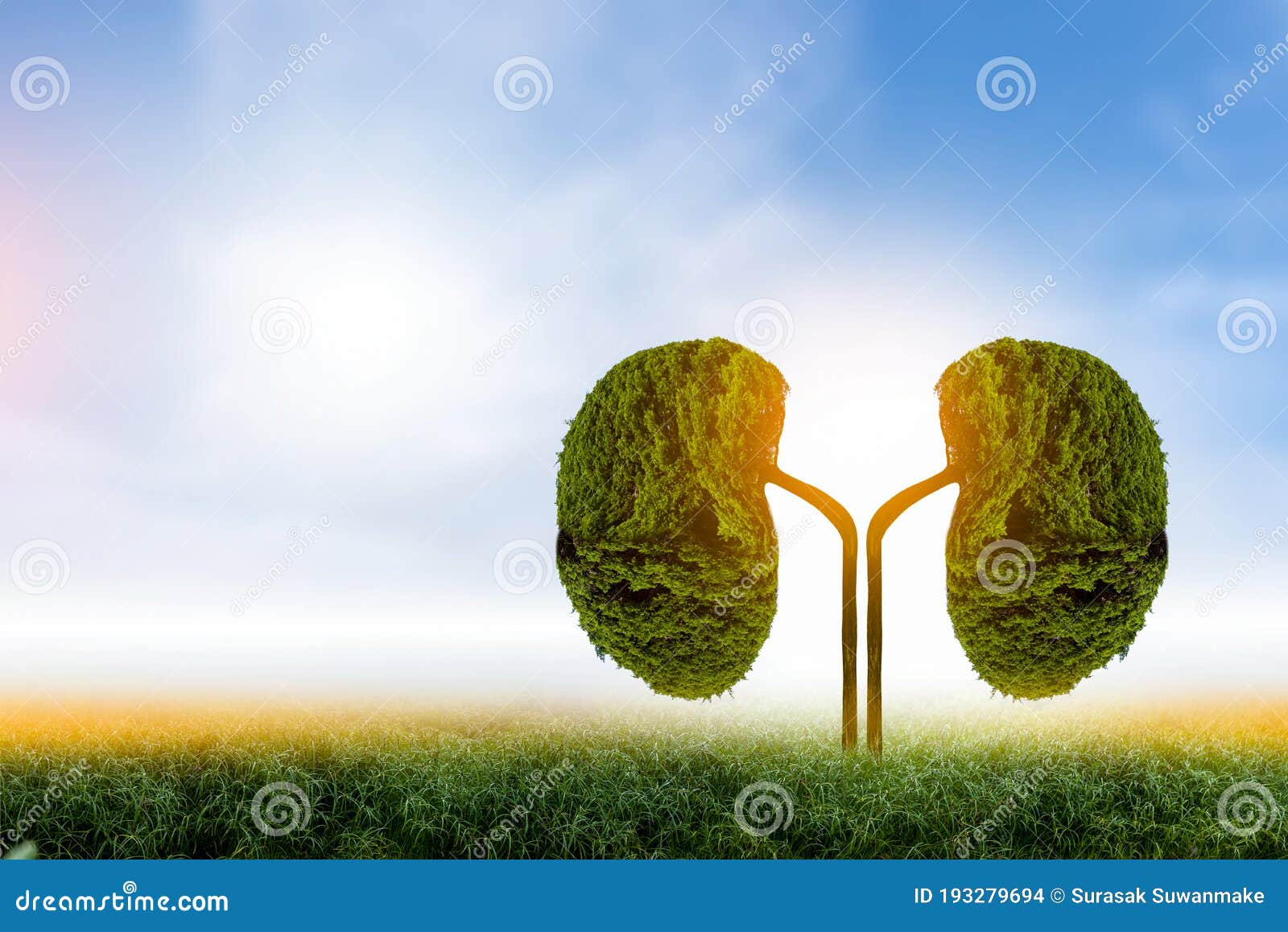 Trees Kidneys, 3D Environmental and Medical Concepts Stock Illustration ...