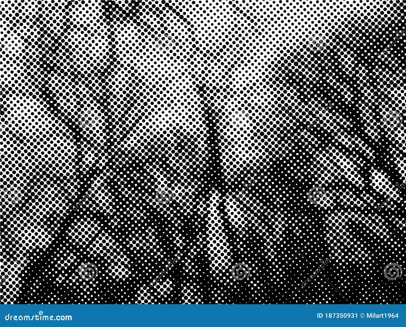 Halftone Dotted Trees without Leaves Isolated on White Background ...