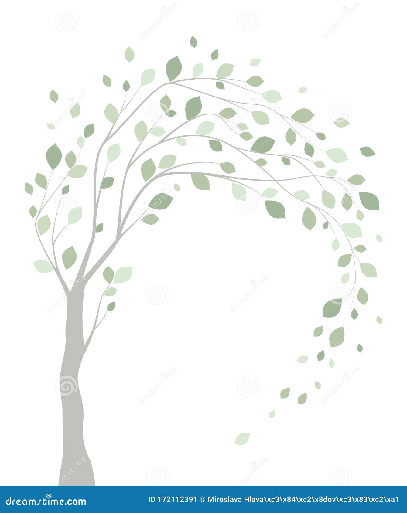 Trees with leaves stock vector. Illustration of spring - 172112391