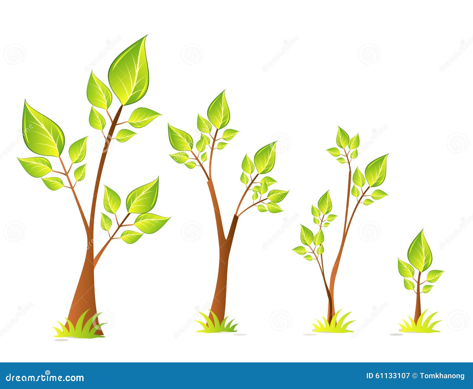 Trees and Leaves Vector Set Stock Vector - Illustration of place ...