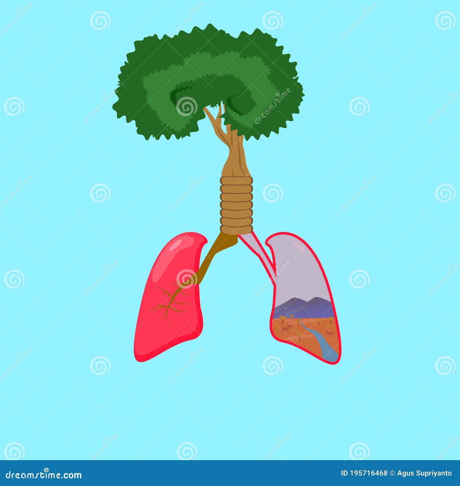 Trees for Life and Health of Lungs Vector Illustration Stock Vector ...