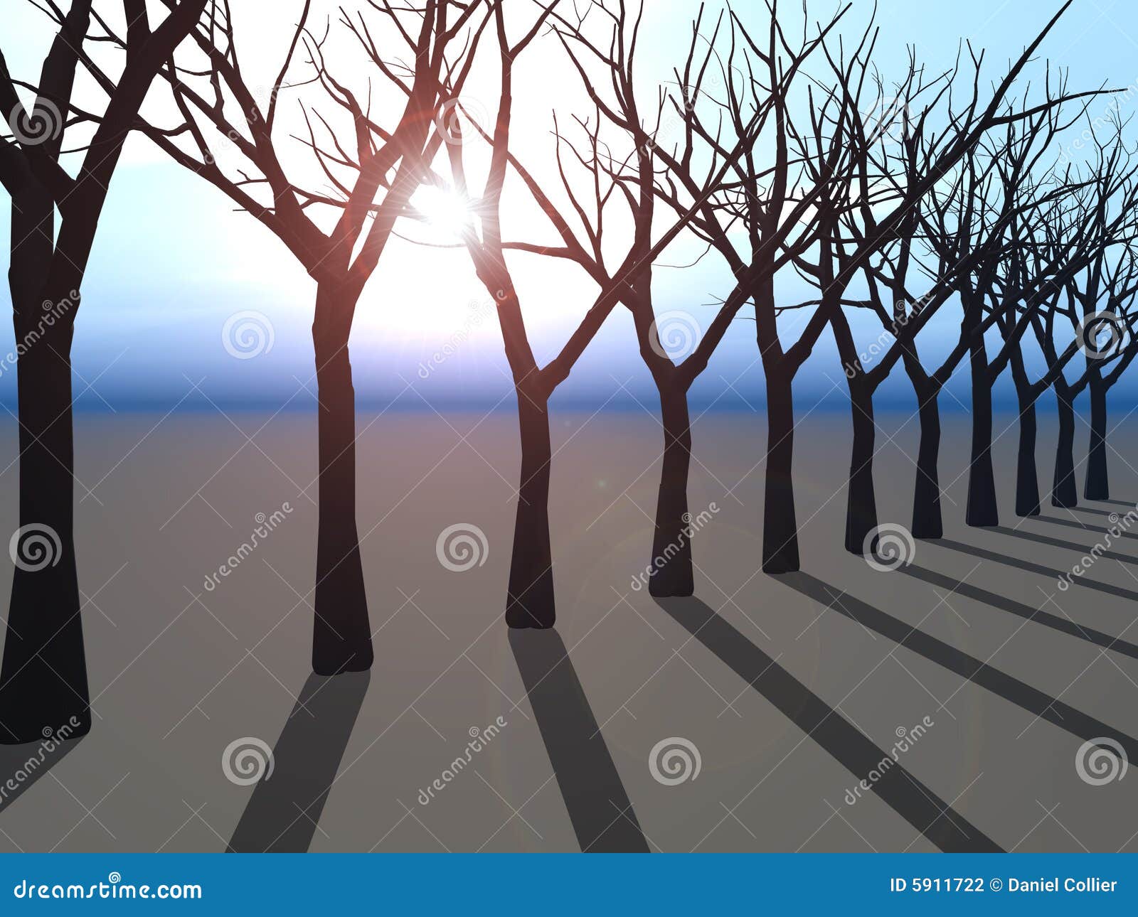 Trees Line on Horizon stock illustration. Illustration of field - 5911722