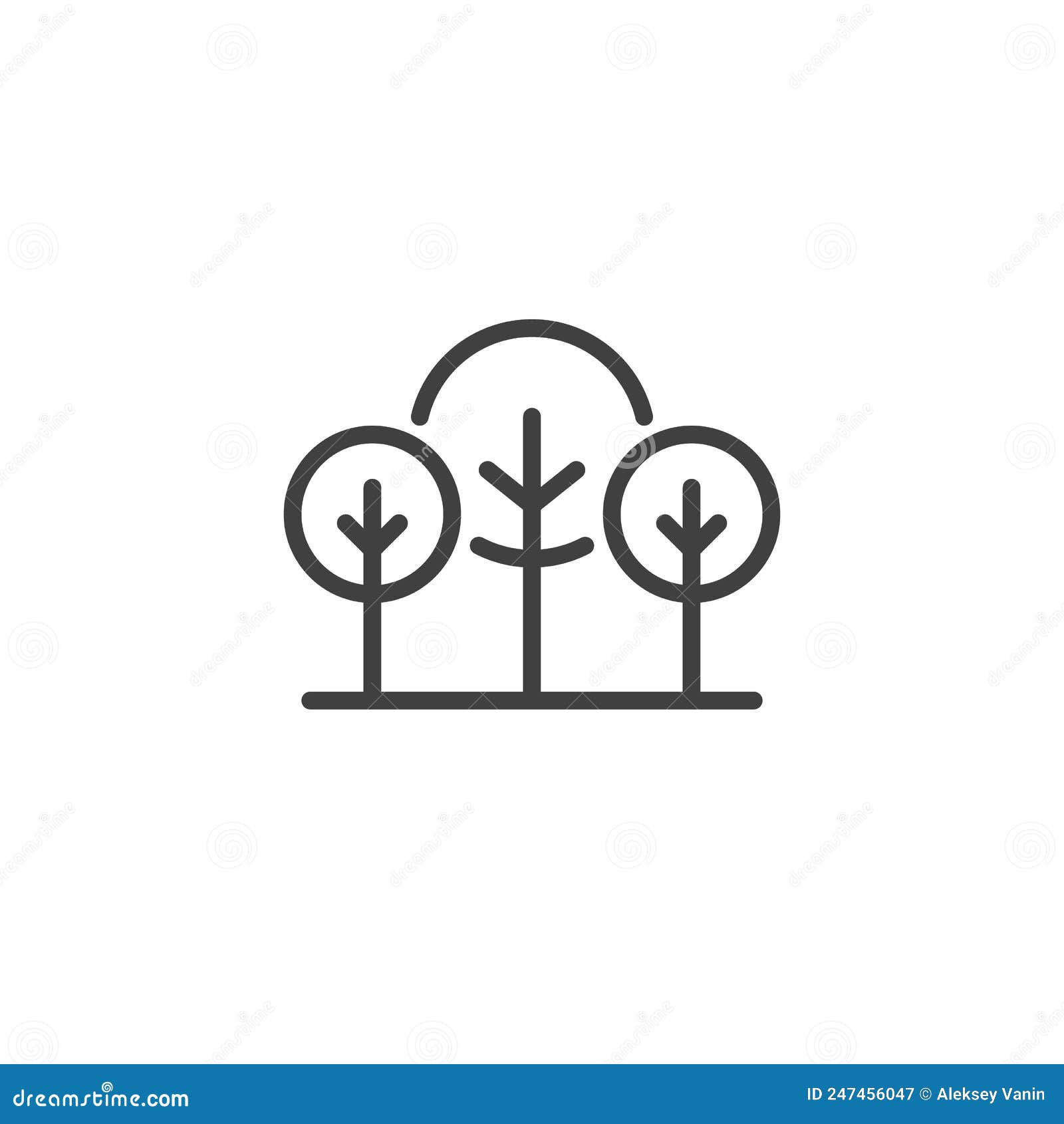 Trees line icon stock vector. Illustration of thin, vector - 247456047