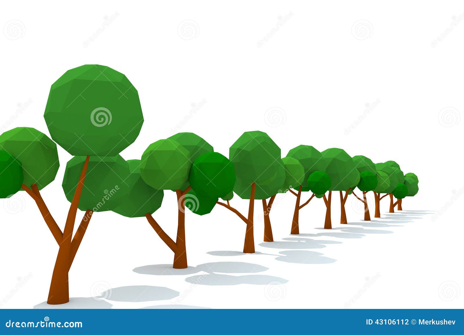 Trees Line on White Background Stock Illustration - Illustration of ...