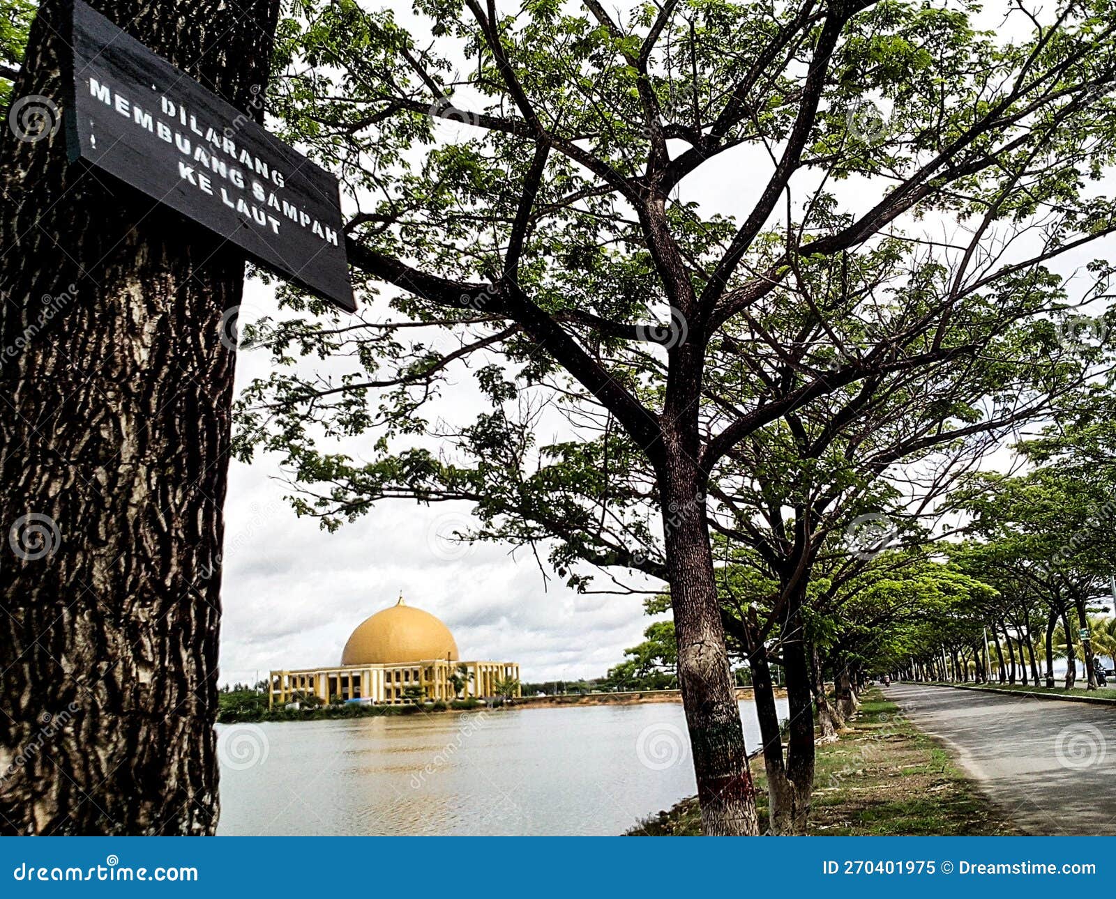 Trees and a mosque stock image. Image of mosque, blossom - 270401975