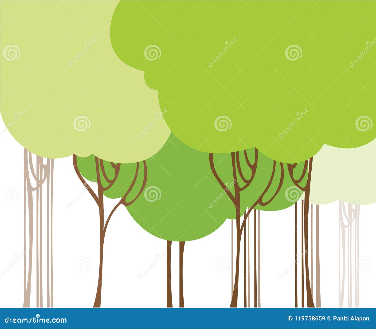Trees Nature Background Vector Banner Stock Vector - Illustration of ...