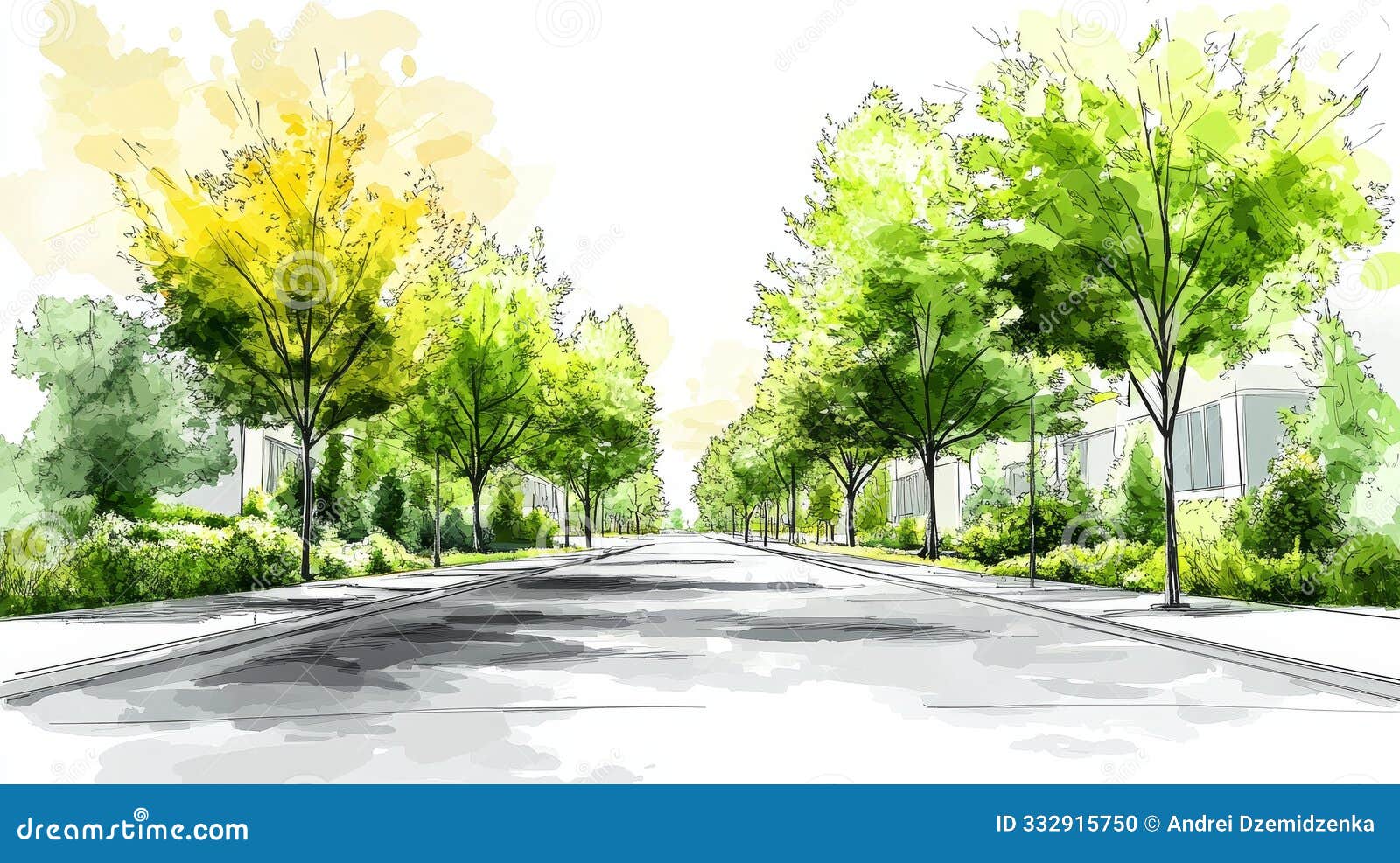 Trees and Pathways Depict a Nature-integrated City Plan. Stock Photo ...