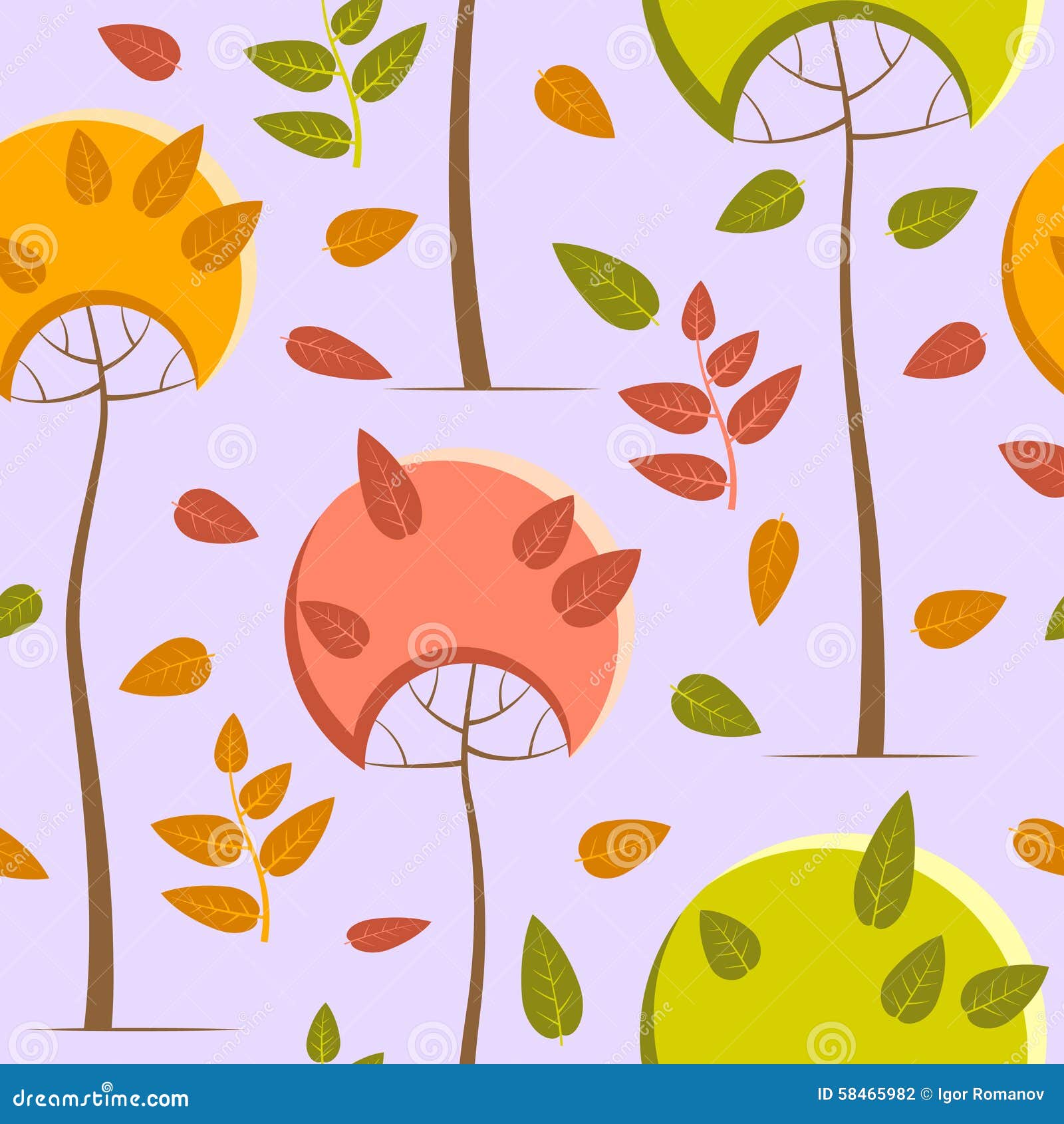 Trees Pattern Vector Illustration | CartoonDealer.com #58465982