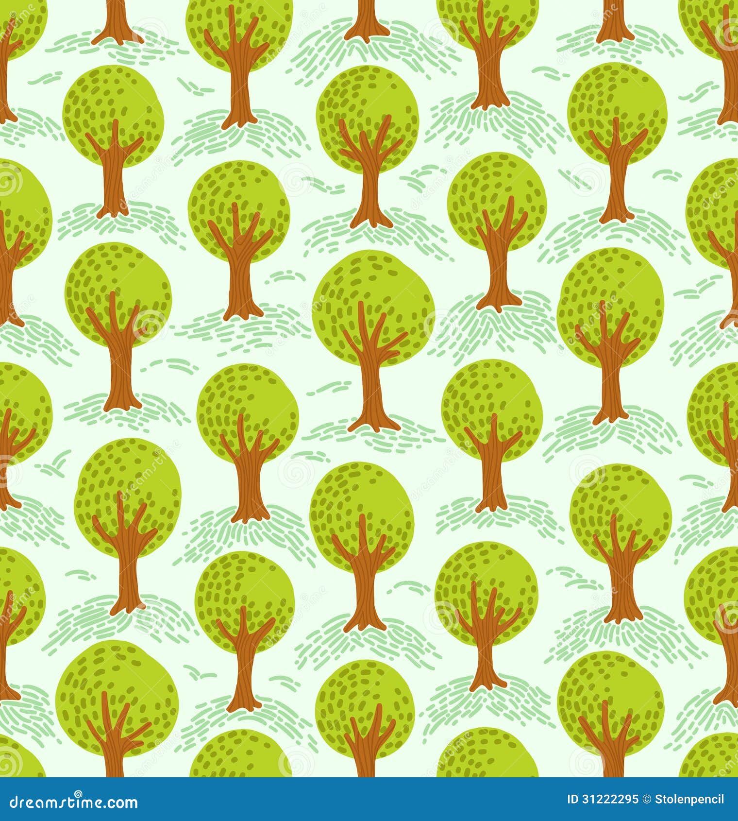 Trees pattern stock vector. Illustration of vernal, dots - 31222295