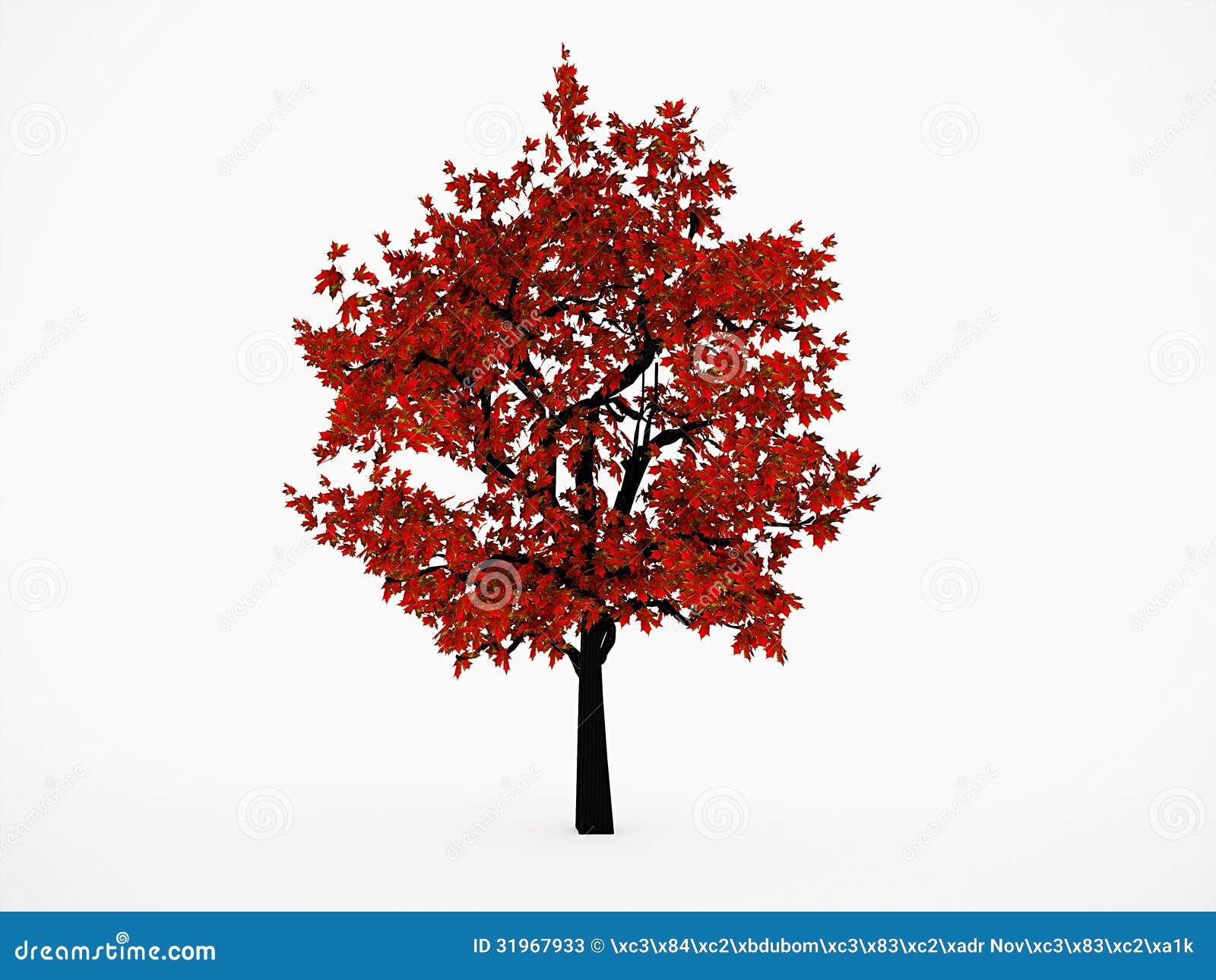 Trees with red leaf stock illustration. Illustration of branch - 31967933