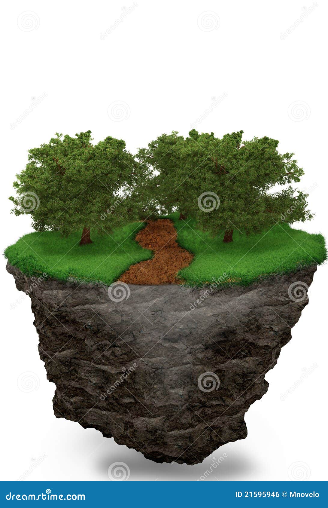 Trees on rock stock illustration. Illustration of grass - 21595946
