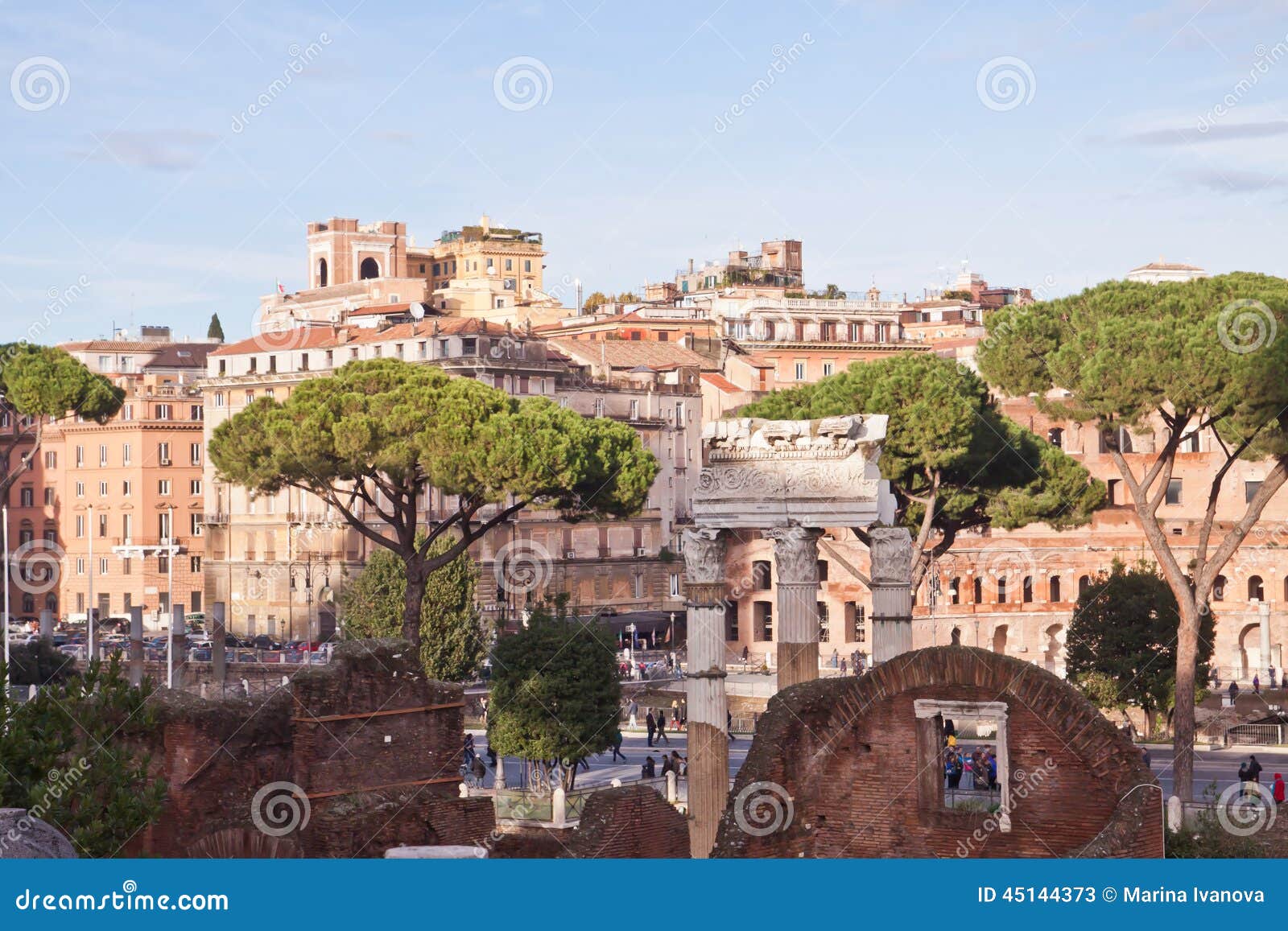Trees and Ruins in Rome, Italy Stock Image - Image of hills, aged: 45144373