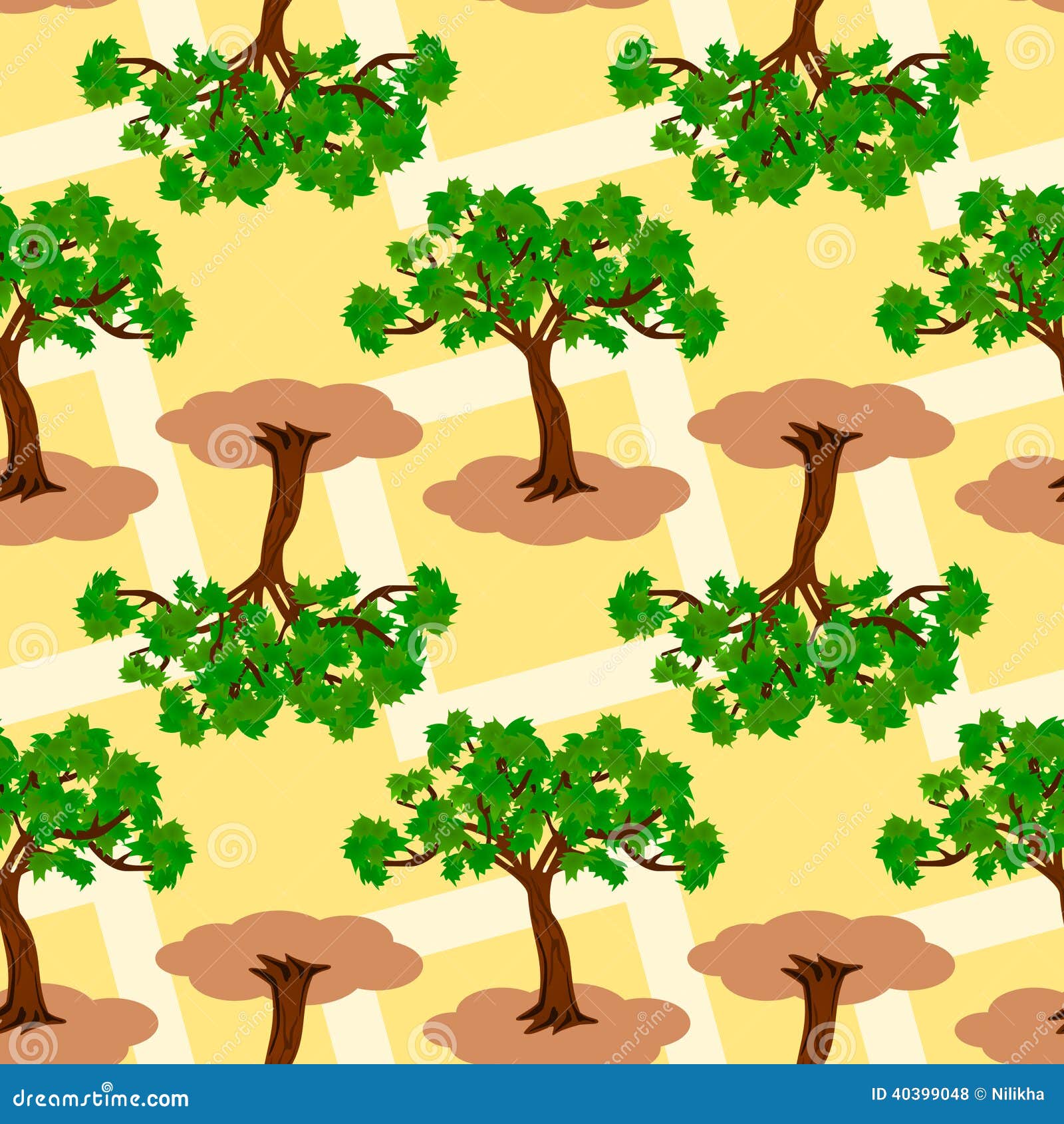 Trees Seamless Background Design Stock Illustration - Illustration of ...