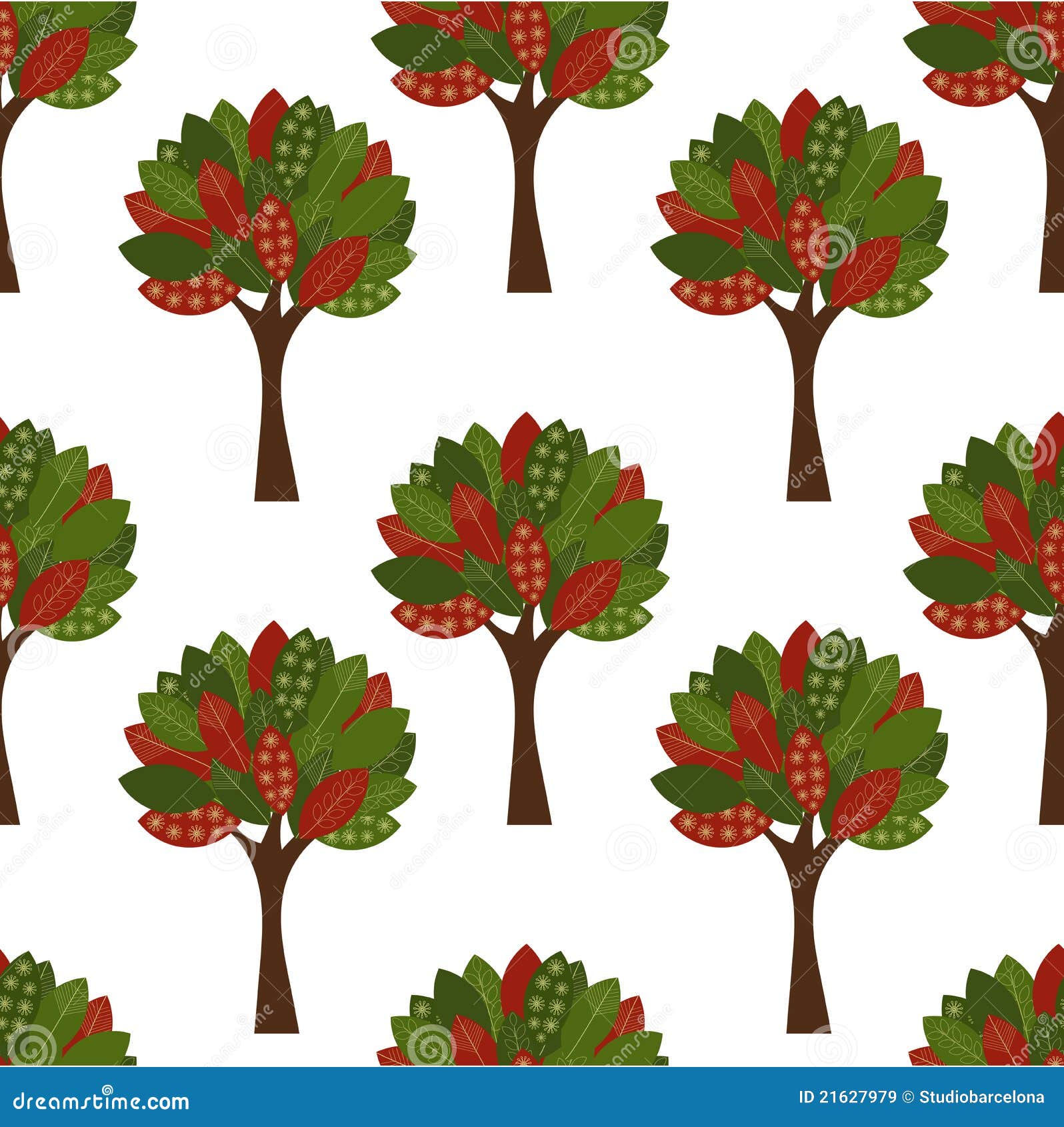 Trees seamless pattern stock vector. Illustration of decorative - 21627979