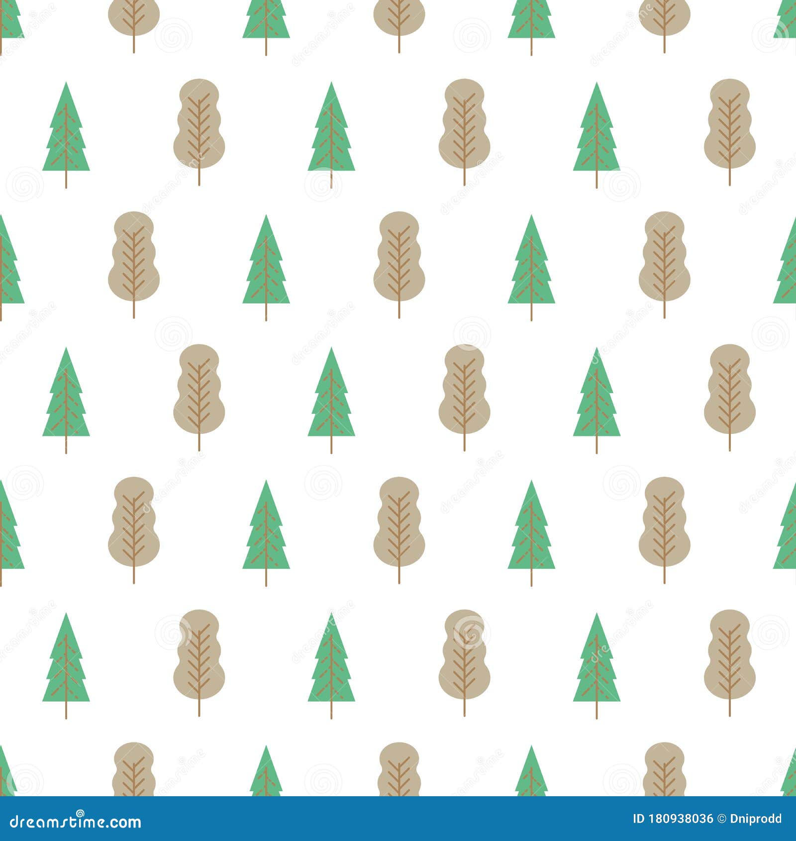 Seamless Pattern with Colored Trees Stock Vector - Illustration of ...