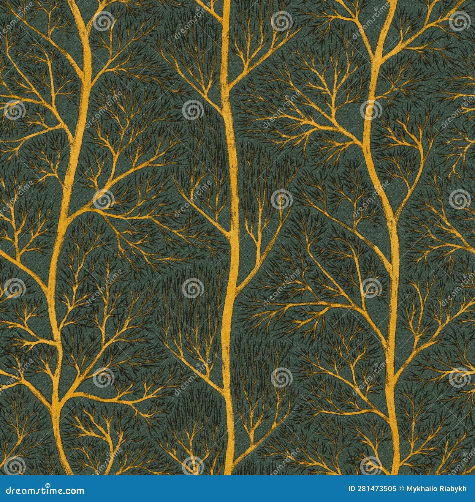 Trees Seamless Pattern, Forest Pattern, Seamless Botanical Texture ...
