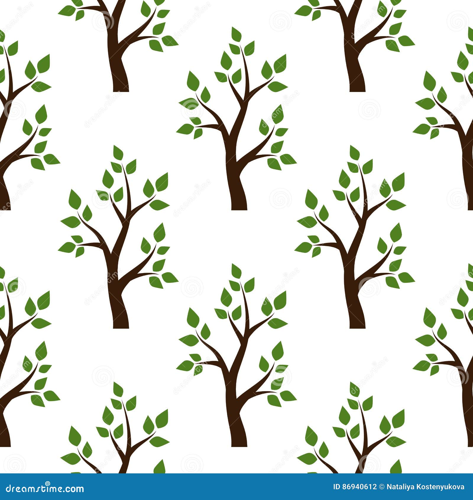Trees seamless pattern stock vector. Illustration of floral - 86940612