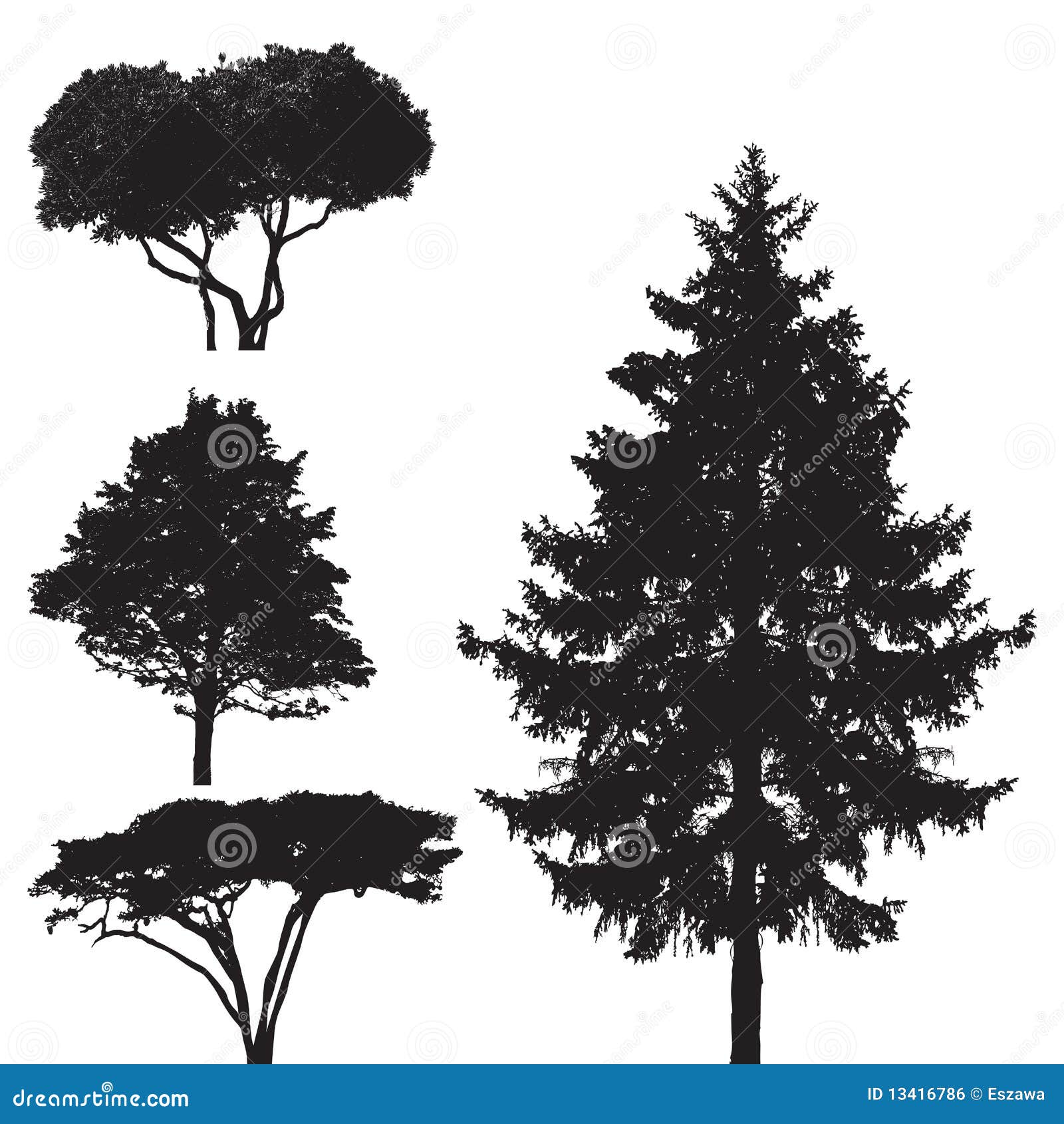 Trees - set stock vector. Illustration of drawing, design - 13416786