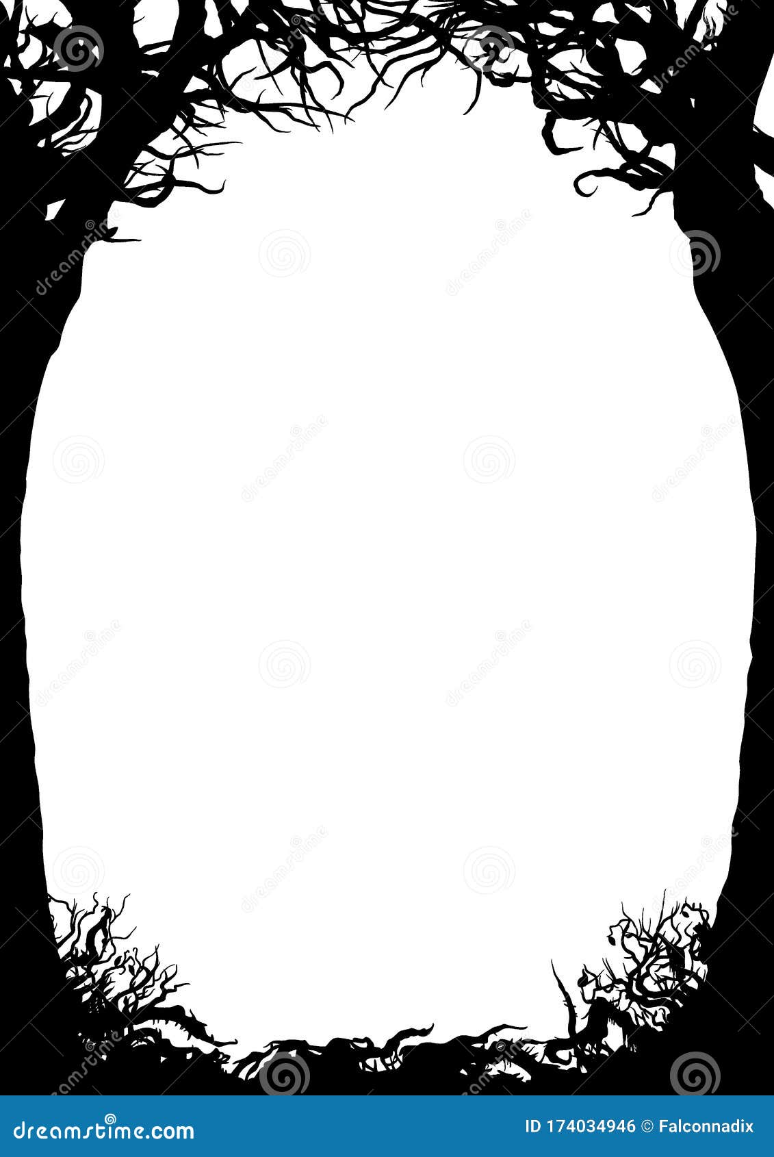 Trees silhouettes frame stock vector. Illustration of silhouette ...