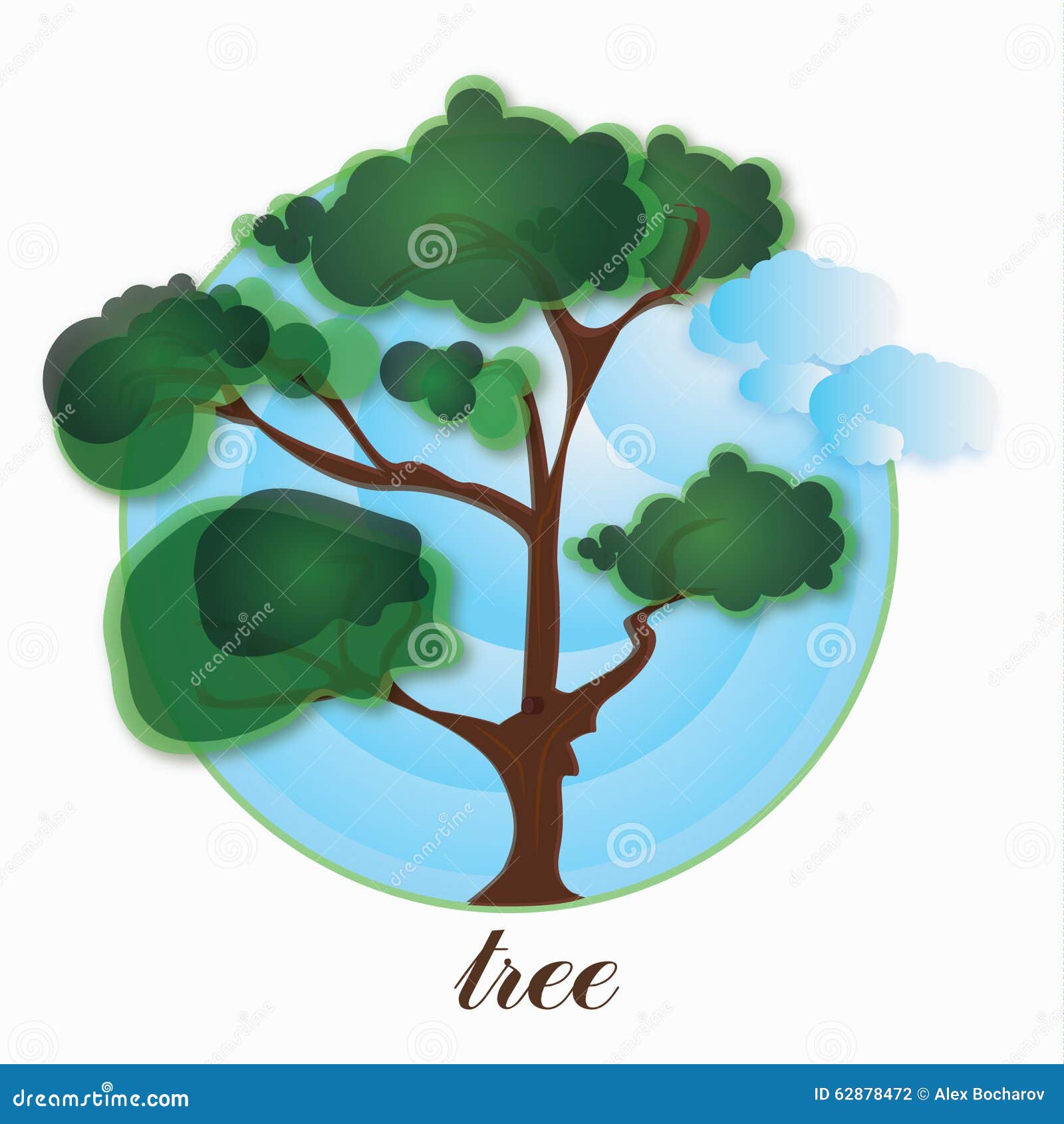 Trees and sky Icon stock illustration. Illustration of leaf - 62878472