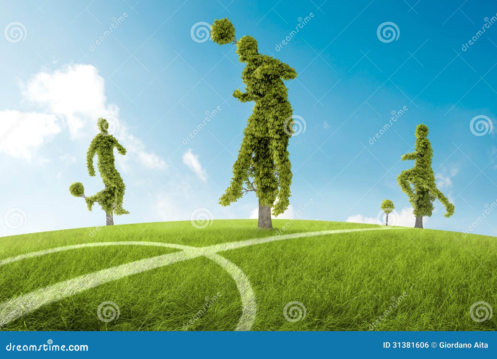 Trees soccers player stock photo. Image of meadow, sport - 31381606