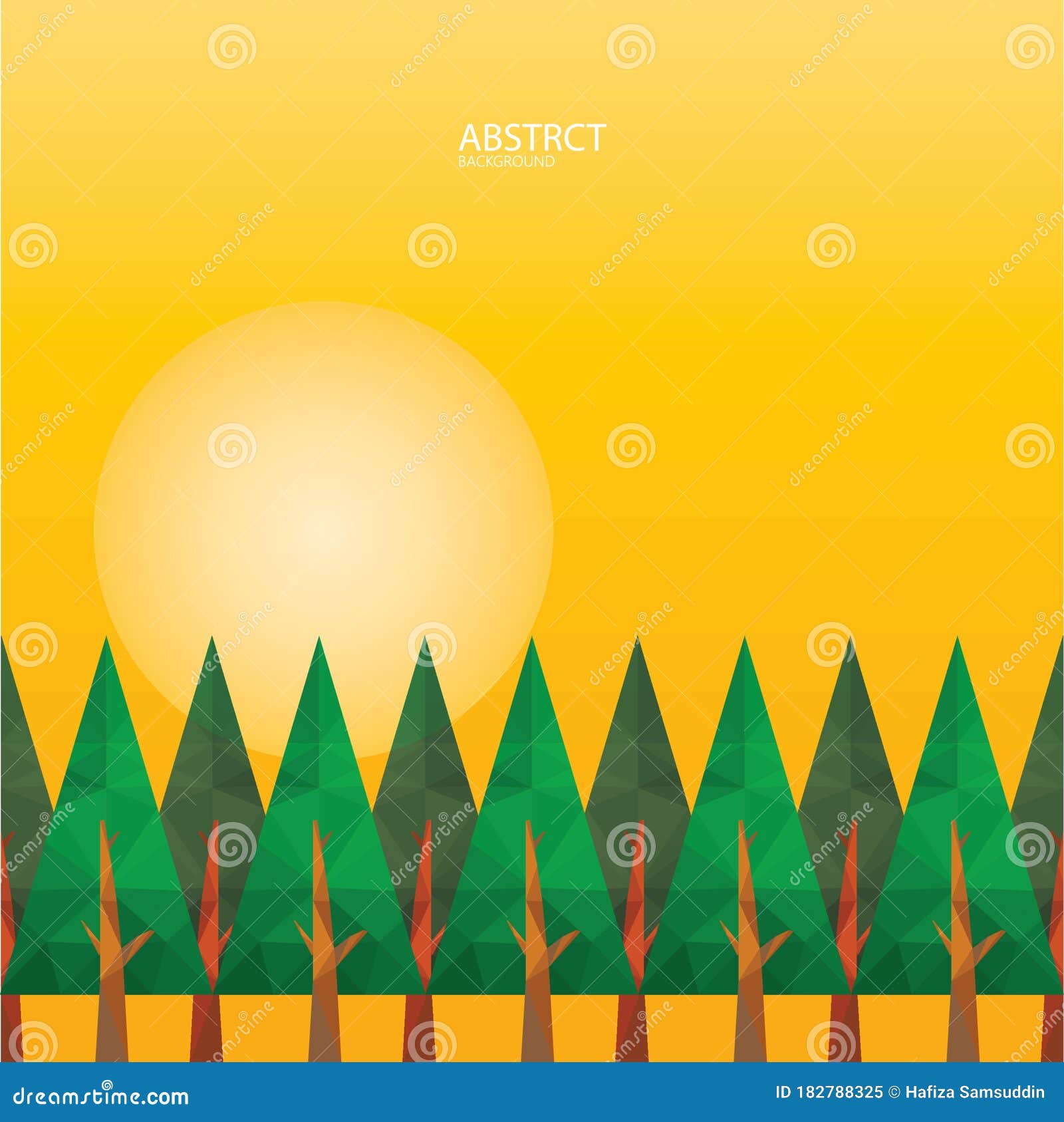 Trees and Sun Background Design Stock Vector - Illustration of journeys ...