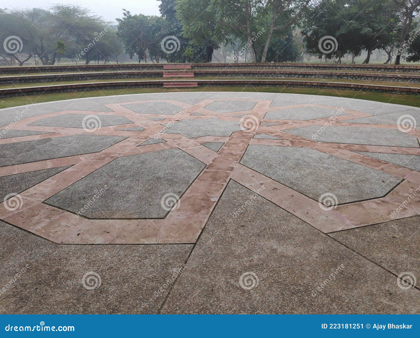 Trees Surrounding a Large Public Amphitheatre in a Park Stock Image ...
