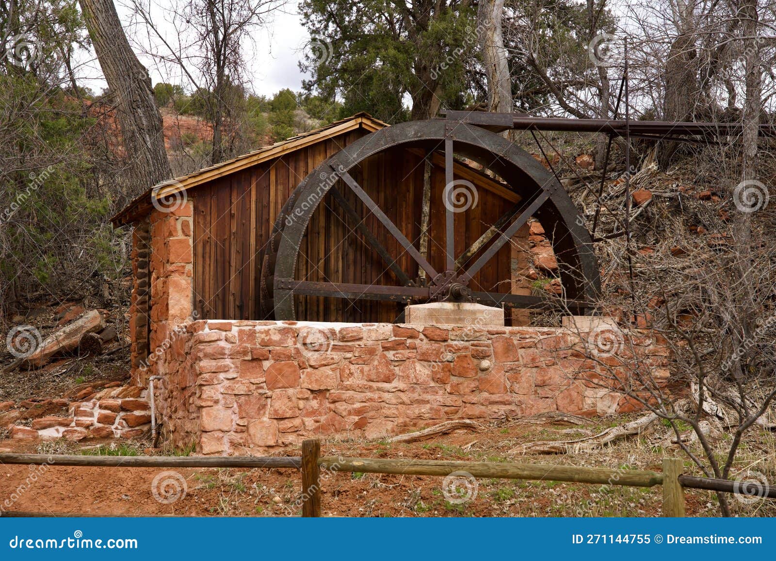 The Old Water Mill in the Trees Stock Image - Image of nature, vintage ...