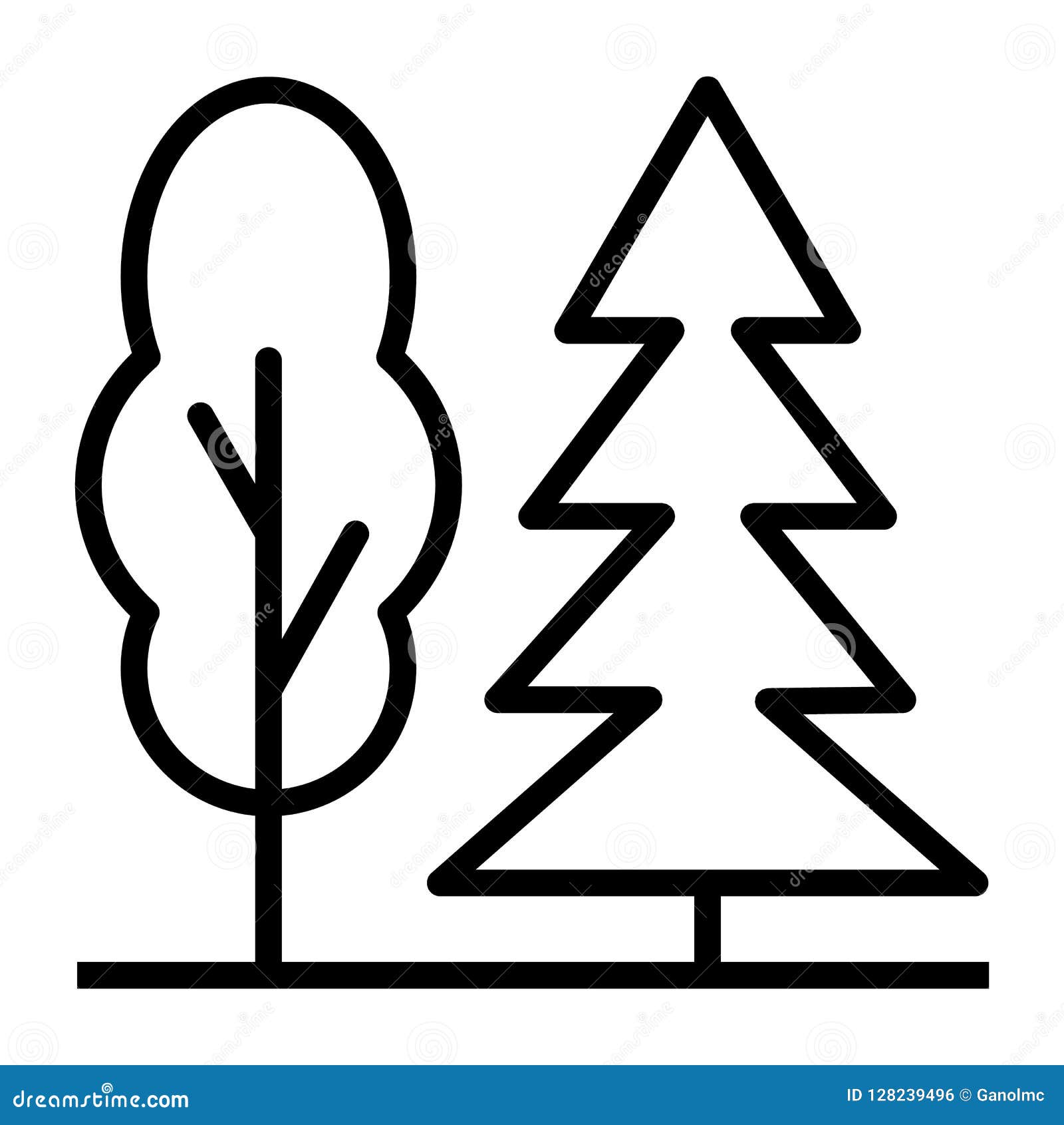 Trees Thin Line Icon 48x48. Simple Minimal Pictogram Stock Vector ...