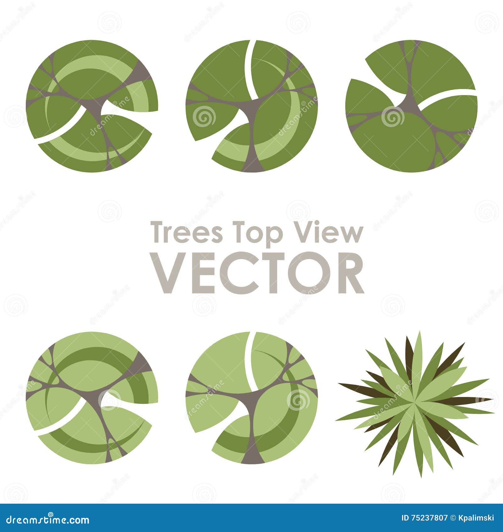 Trees Top View Vector Icons Stock Vector - Illustration of background ...