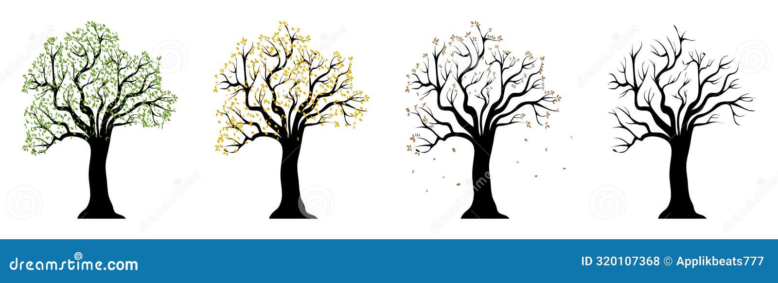 Trees. Tree of 4 Seasons. Trees Vector Logos Stock Vector ...