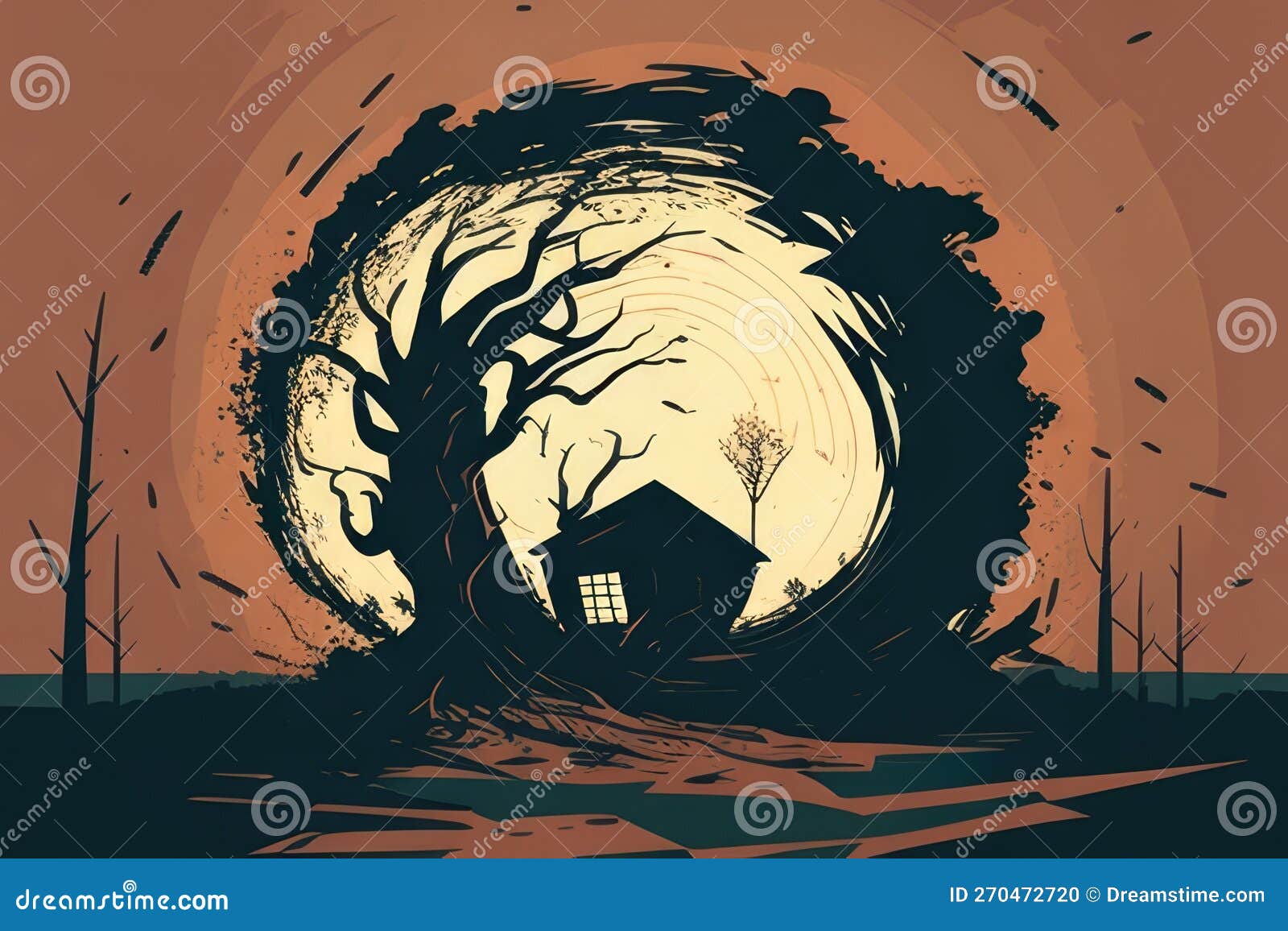 Trees Uprooted by a Tornado,, Concept, AI Generation Stock Illustration ...