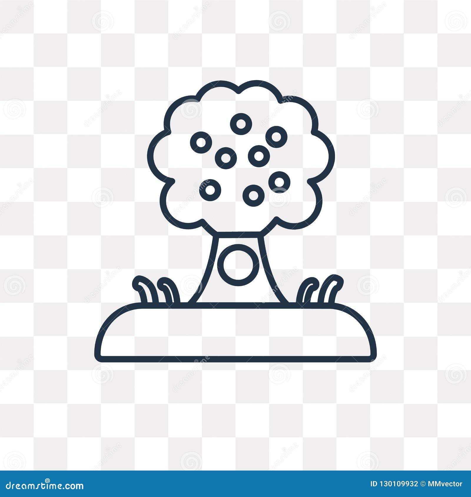 Trees Vector Icon Isolated on Transparent Background, Linear Trees ...