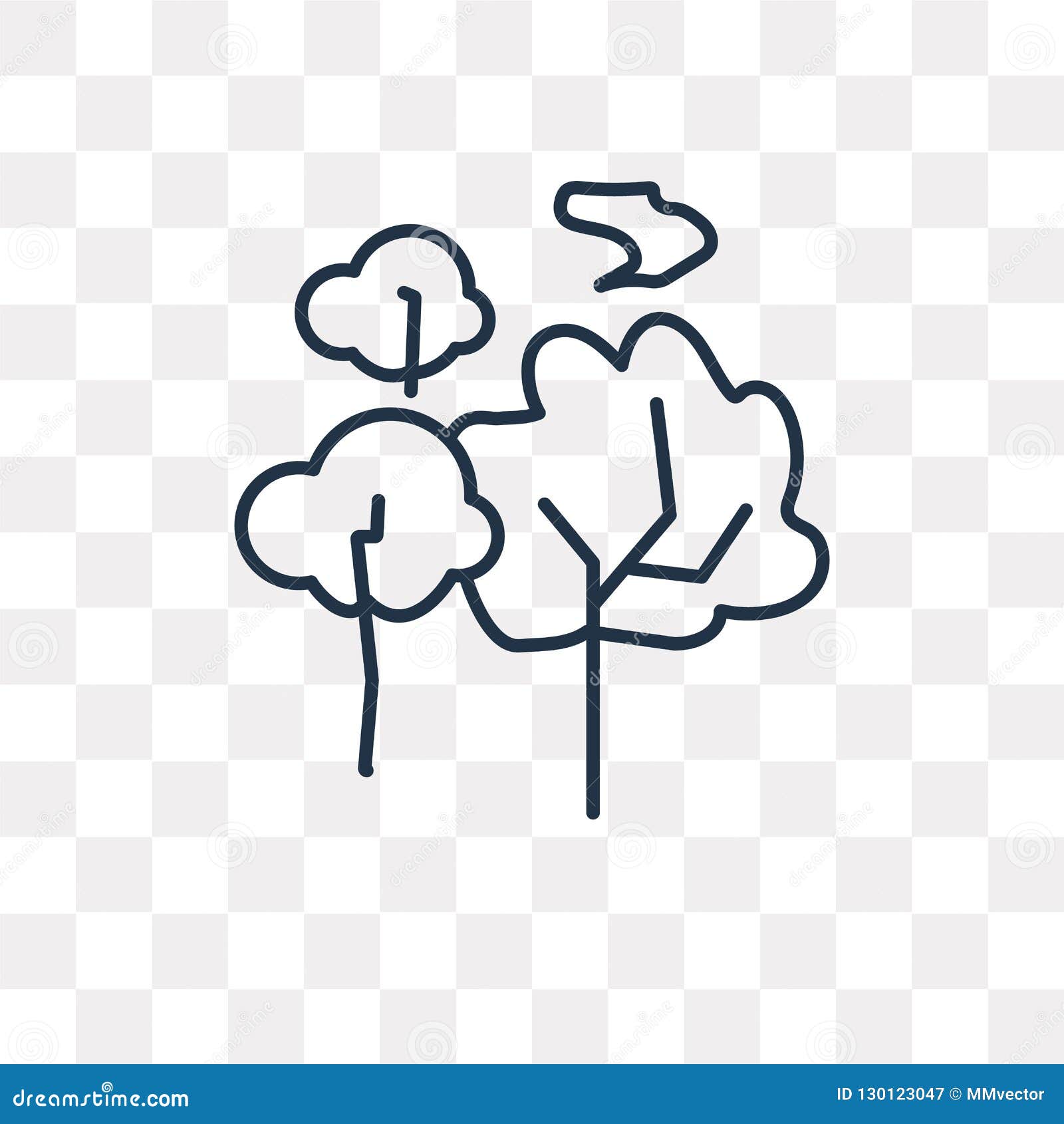 Trees Vector Icon Isolated on Transparent Background, Linear Trees ...