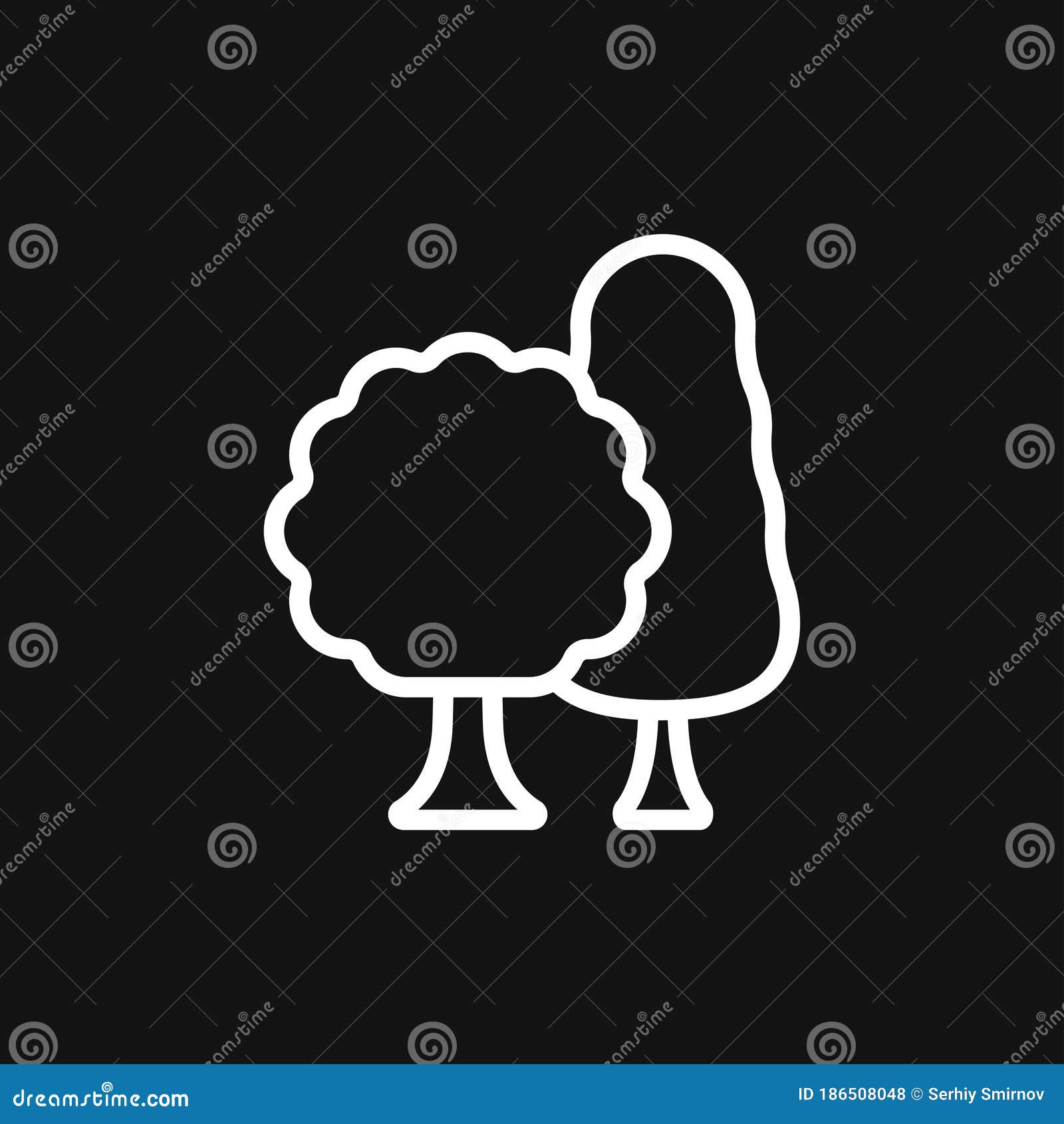 Trees Vector Icon, Tree Symbol Isolated on Background Stock ...