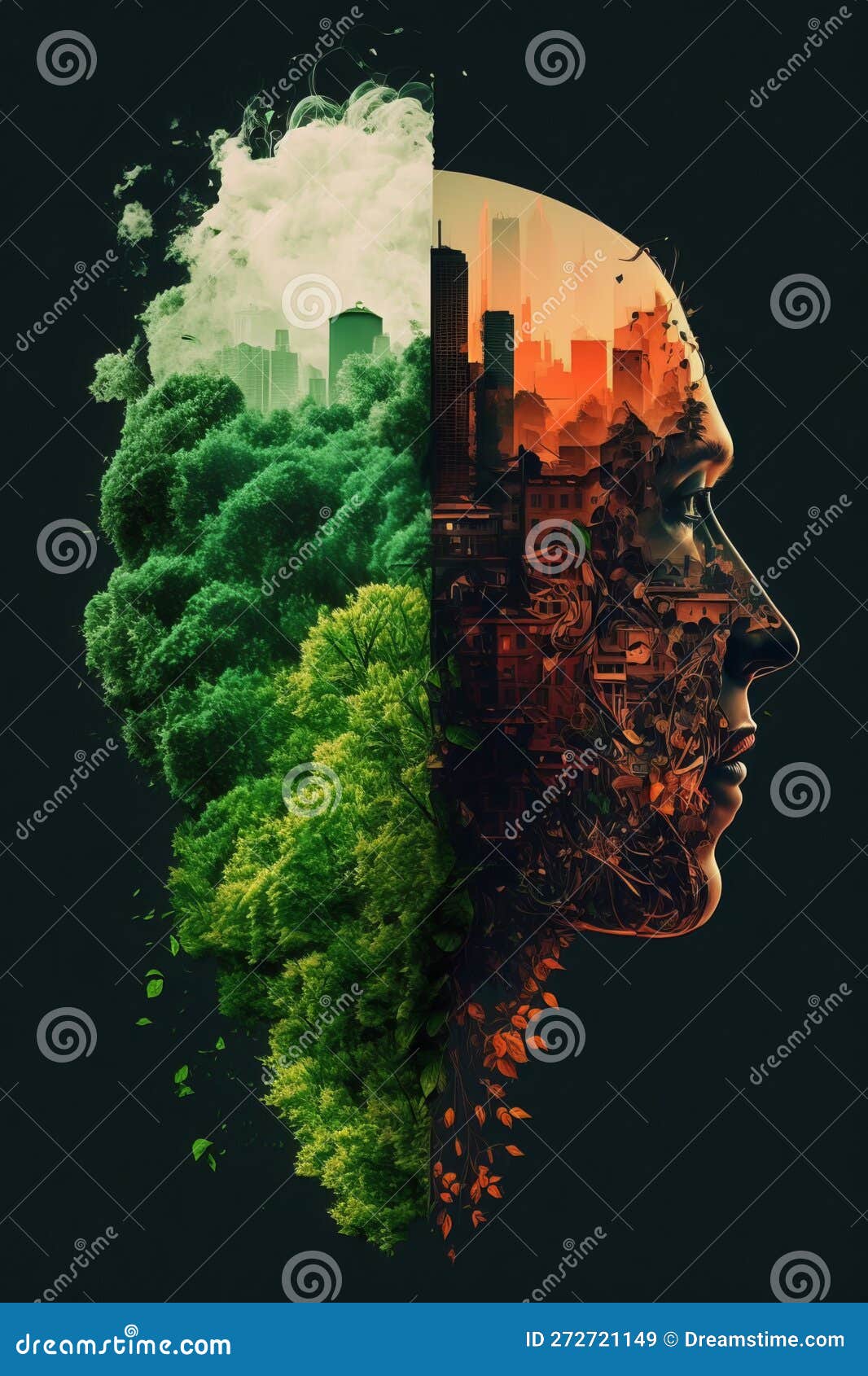 Trees Vs Pollution: a Battle for a Cleaner Future Stock Illustration ...