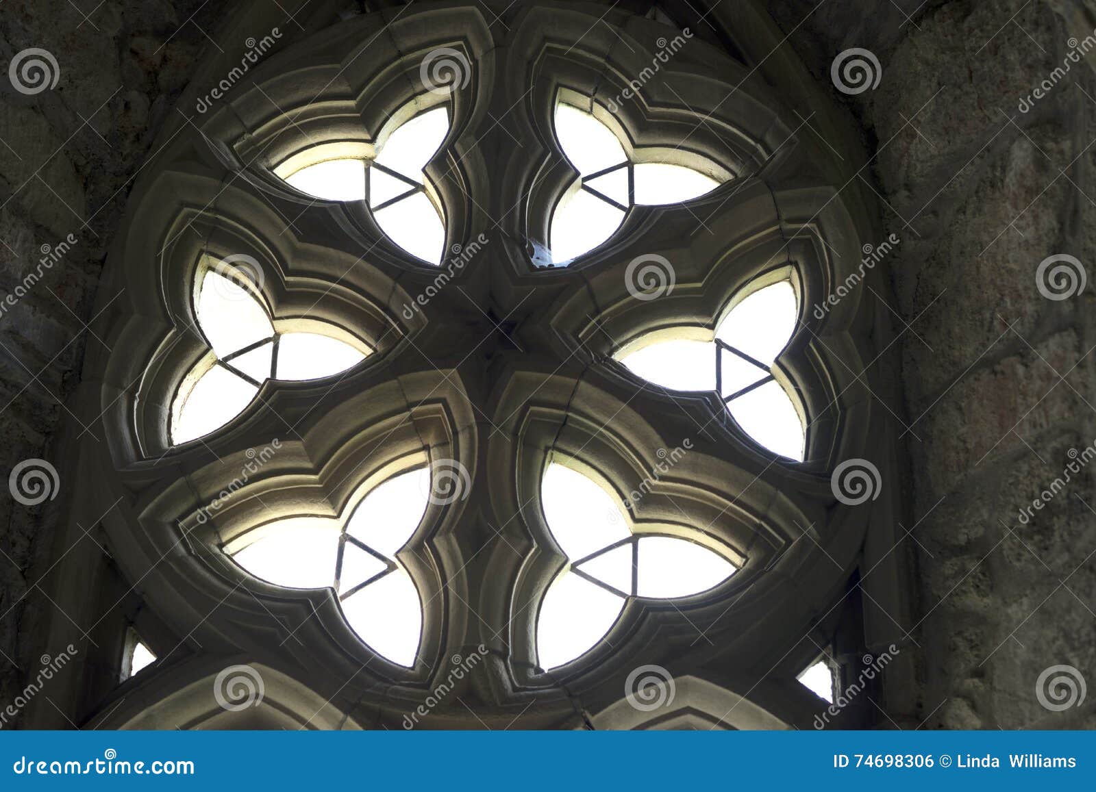 Trefoil design window stock photo. Image of glass, window - 74698306