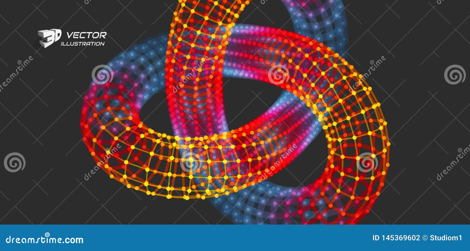 Trefoil Knot. Abstract Background. 3D Grid Design. Molecular Structure ...