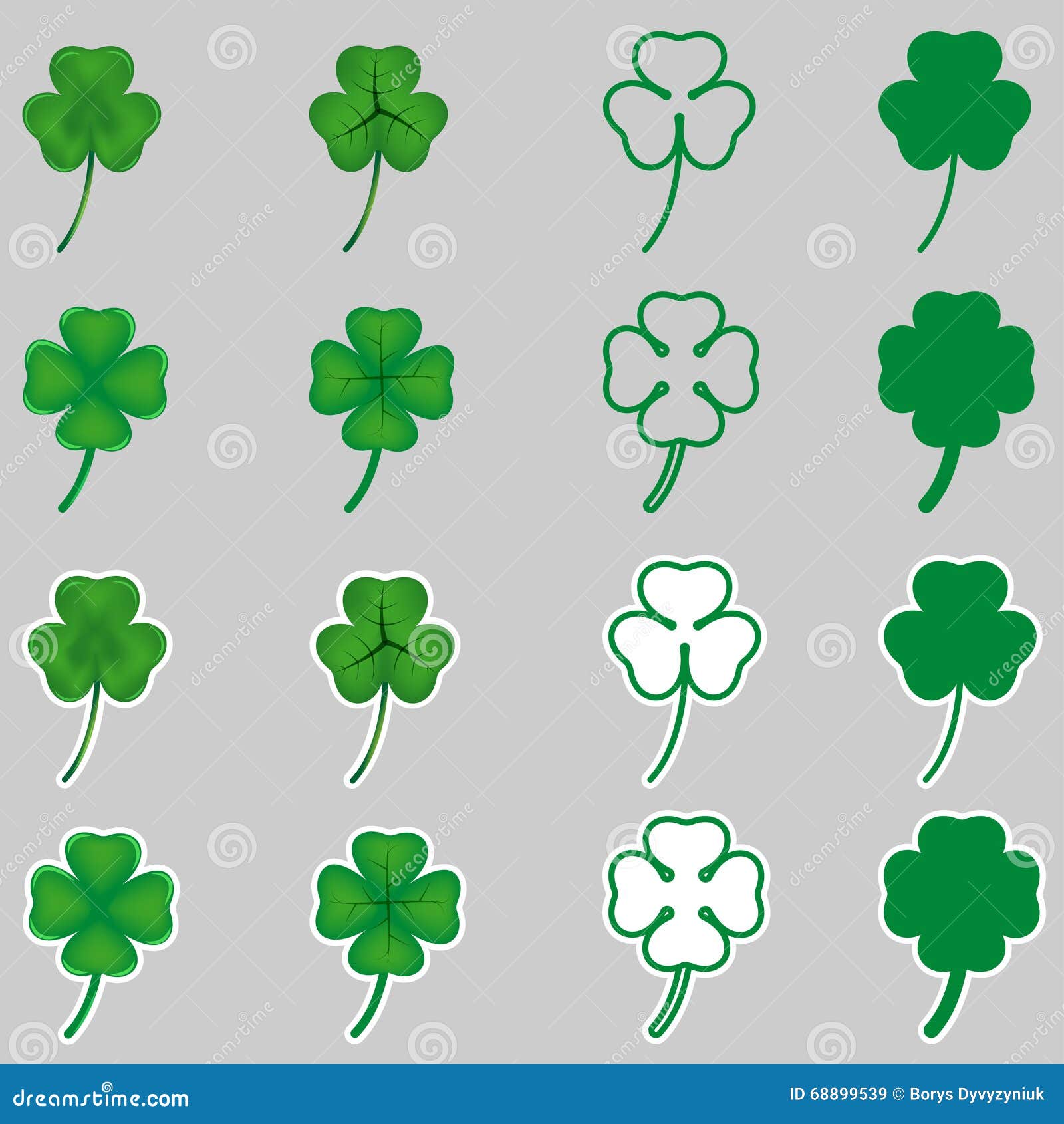 Trefoil Sign and Labels Set Stock Vector - Illustration of celebration ...