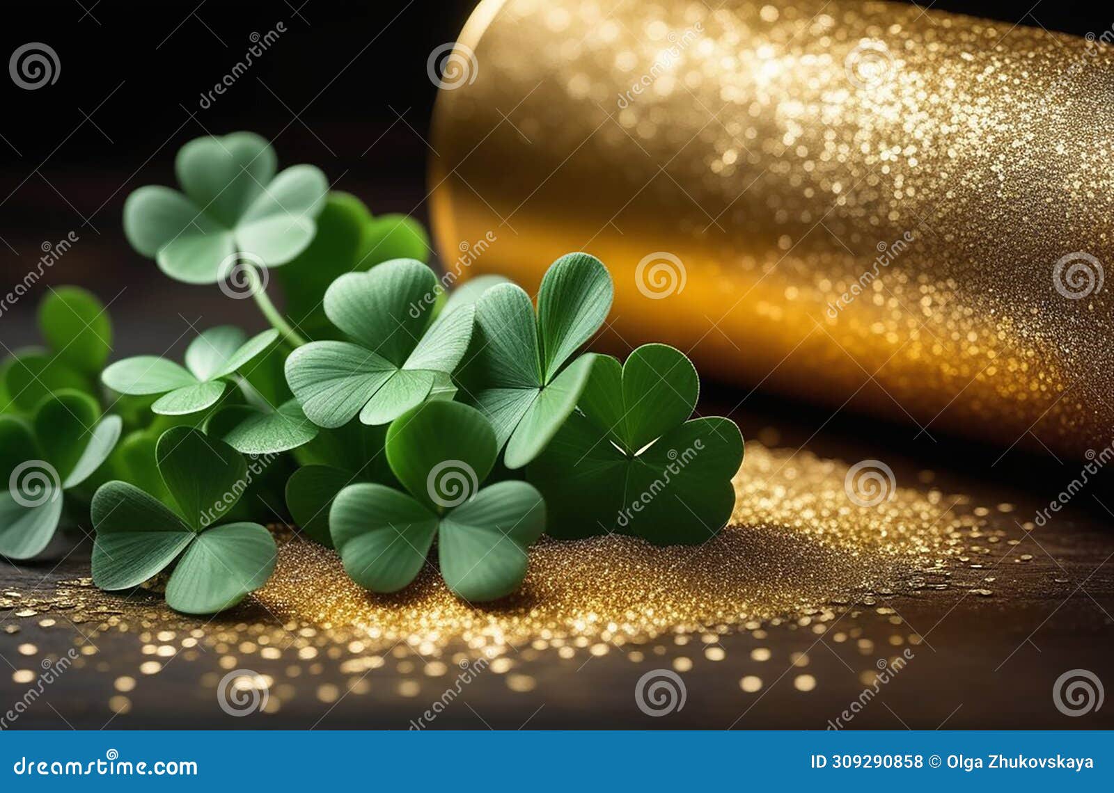 Trefoils with Gold Particles Stock Illustration - Illustration of ...