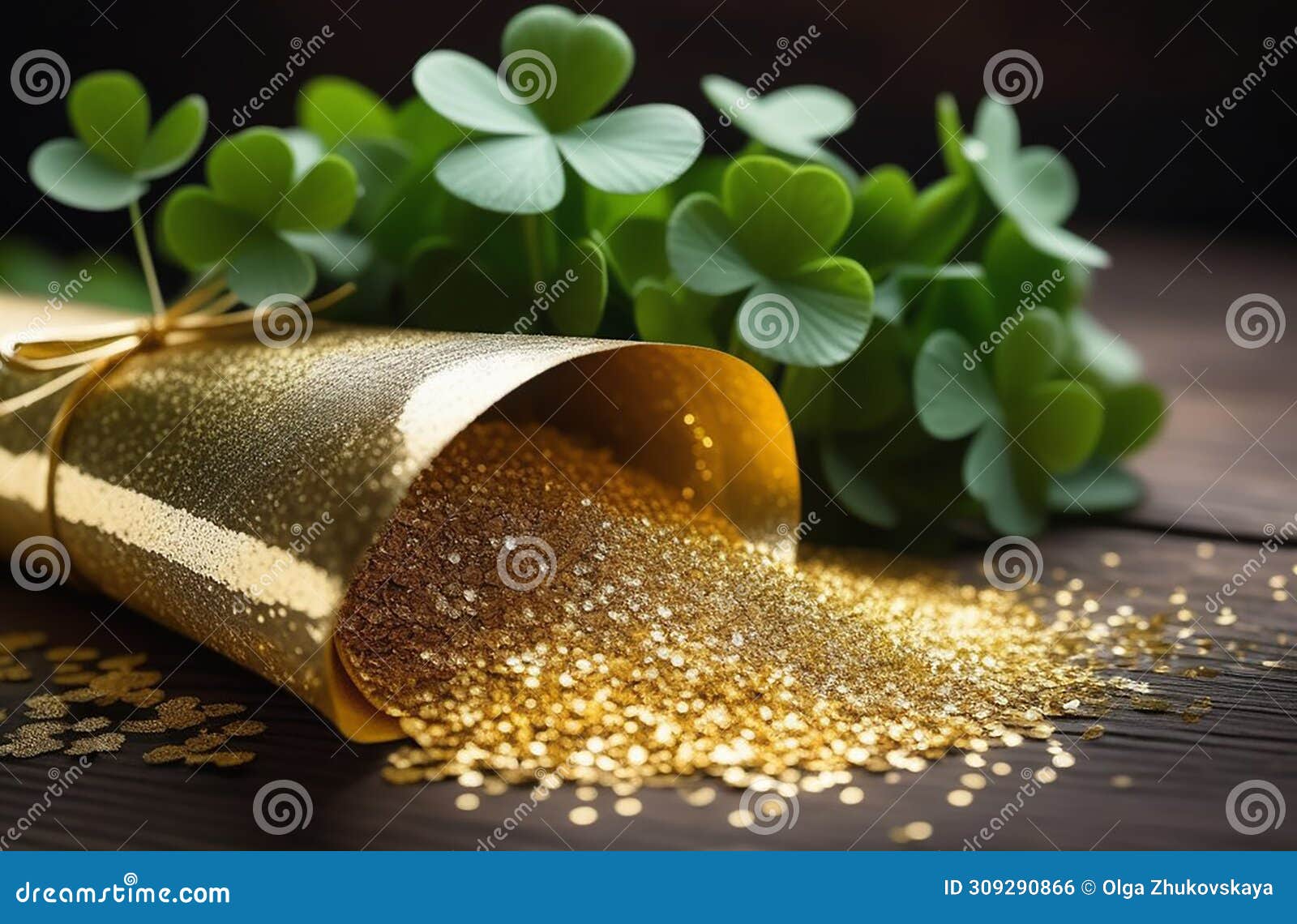 Trefoils with Gold Particles Stock Illustration - Illustration of copy ...
