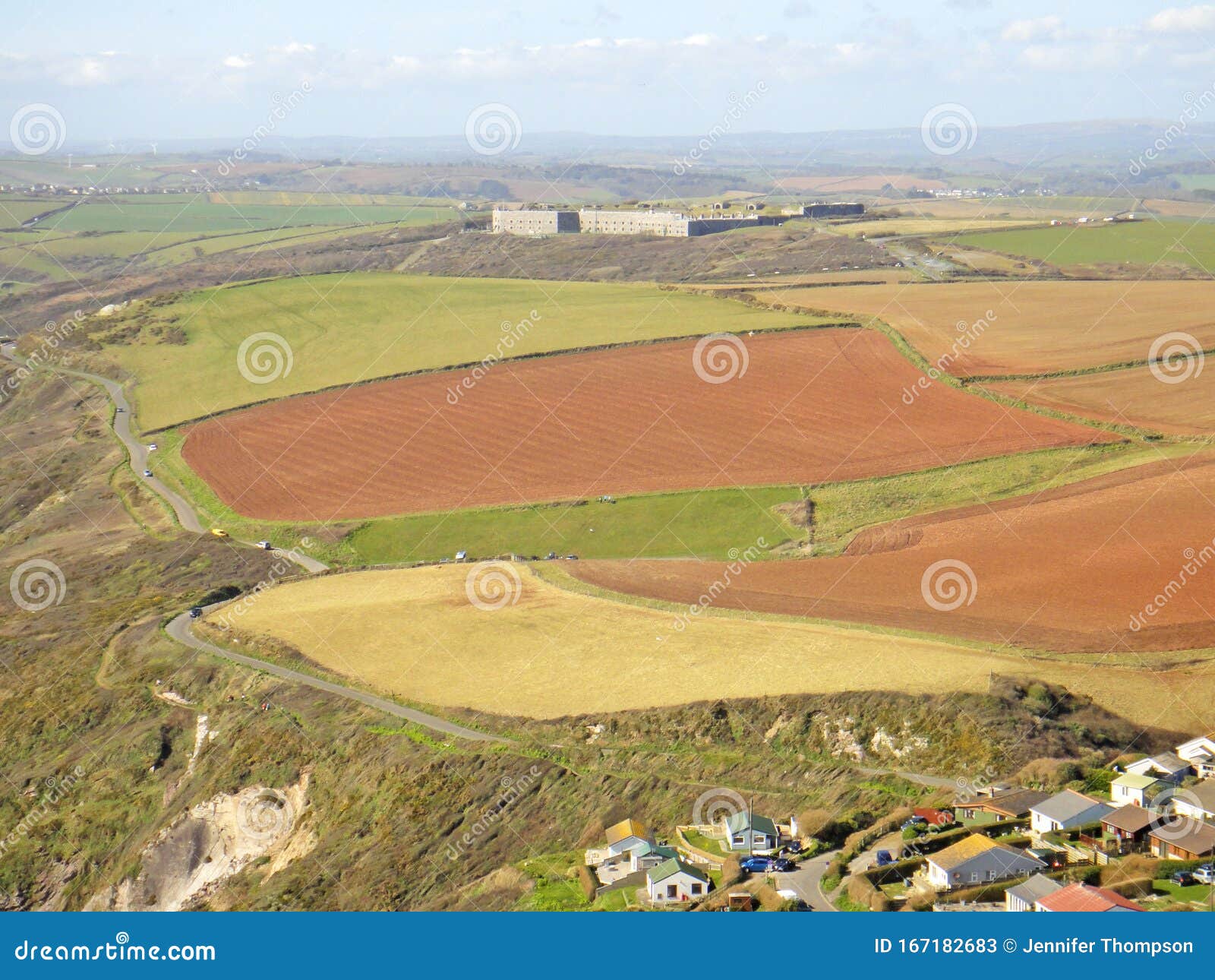 Tregantle Fort, Rame Peninsular, Cornwall Stock Image - Image of green ...