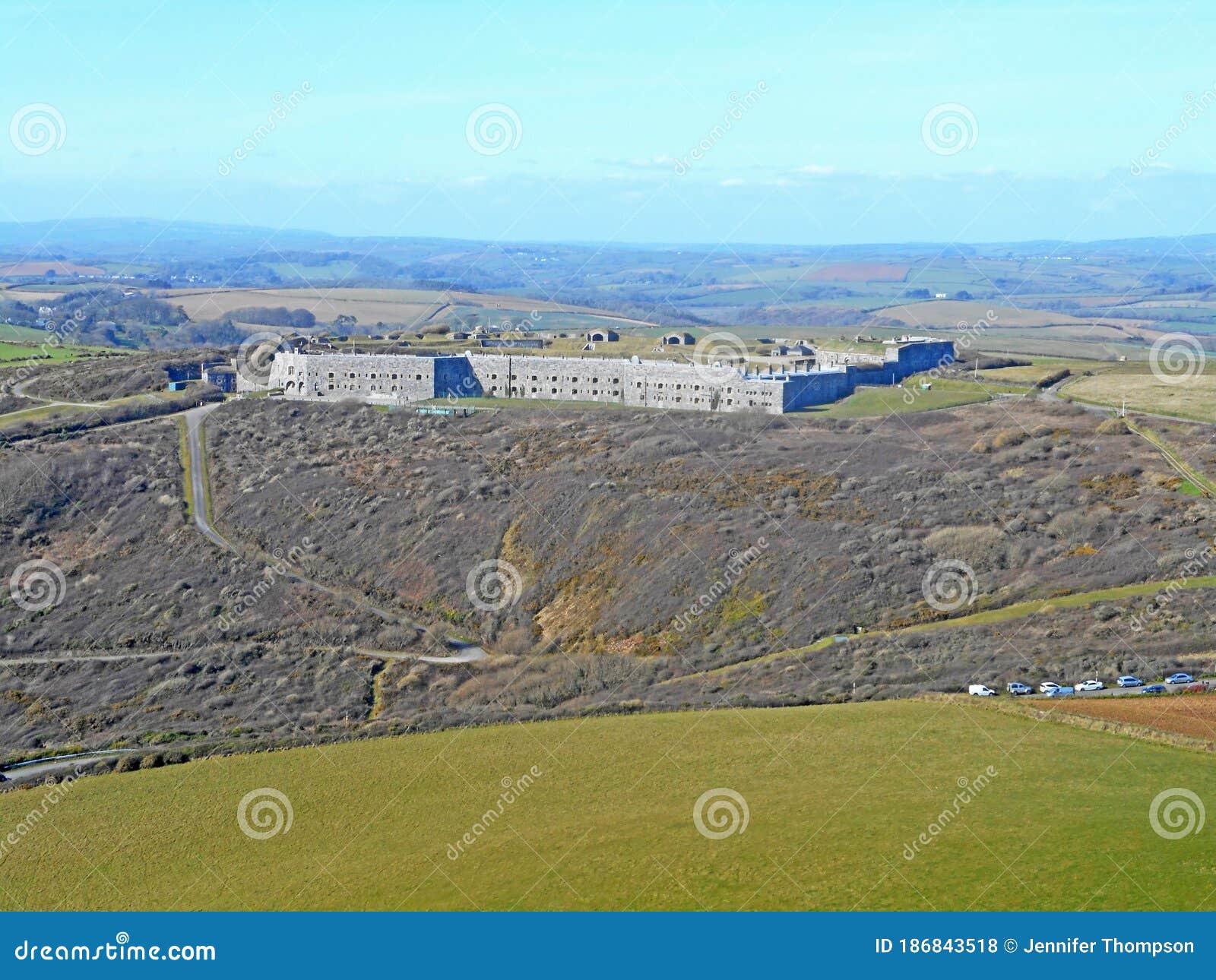Tregantle Fort on the Rame Penisula Stock Photo - Image of scenery ...