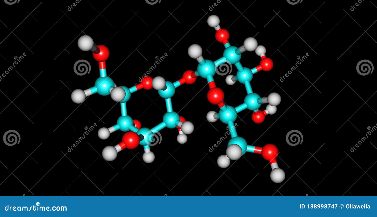 Trehalose Molecular Structure Isolated on Black Stock Illustration ...